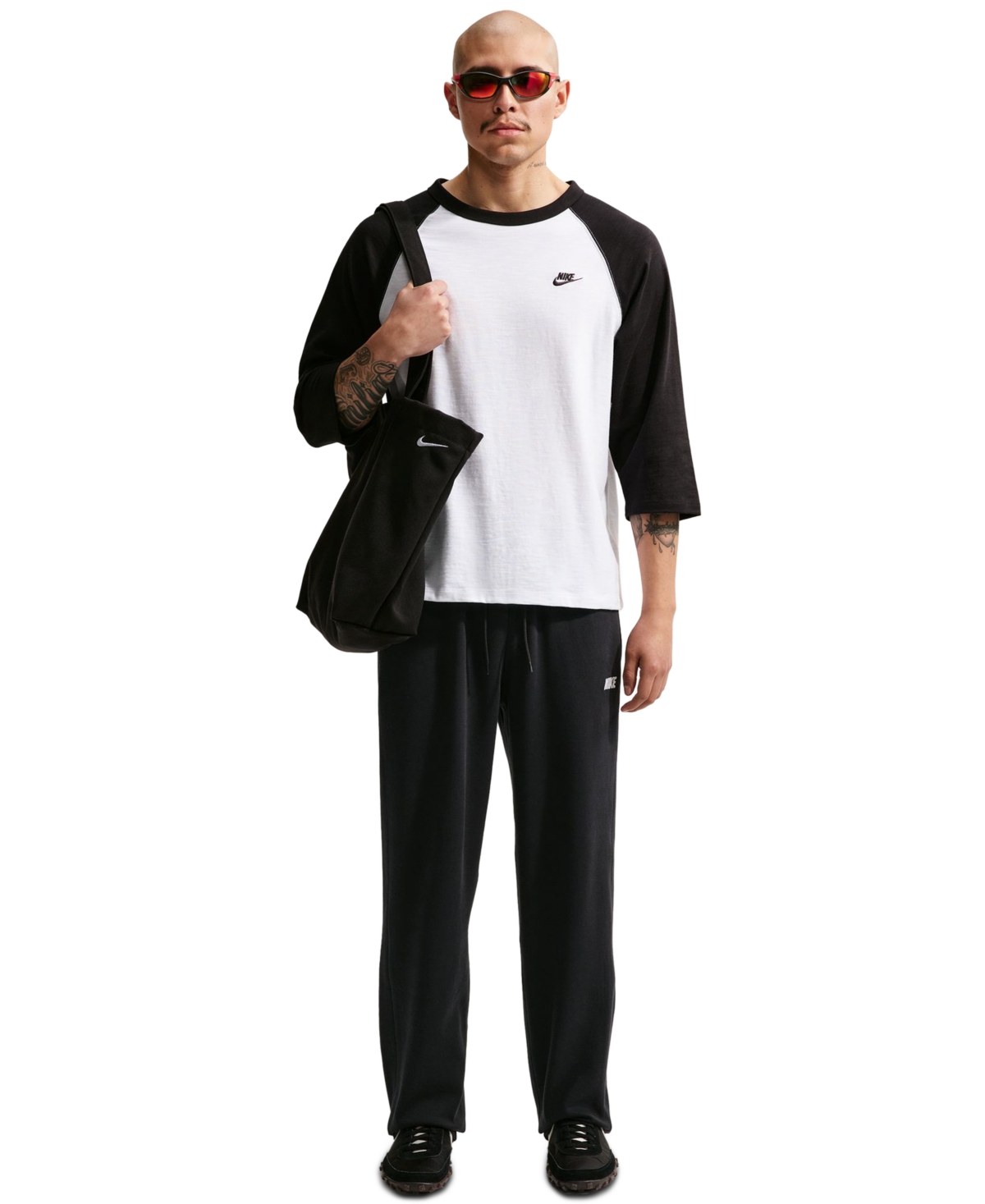 Click here for Nike Mens Regular-Fit Pants - Black/White prices