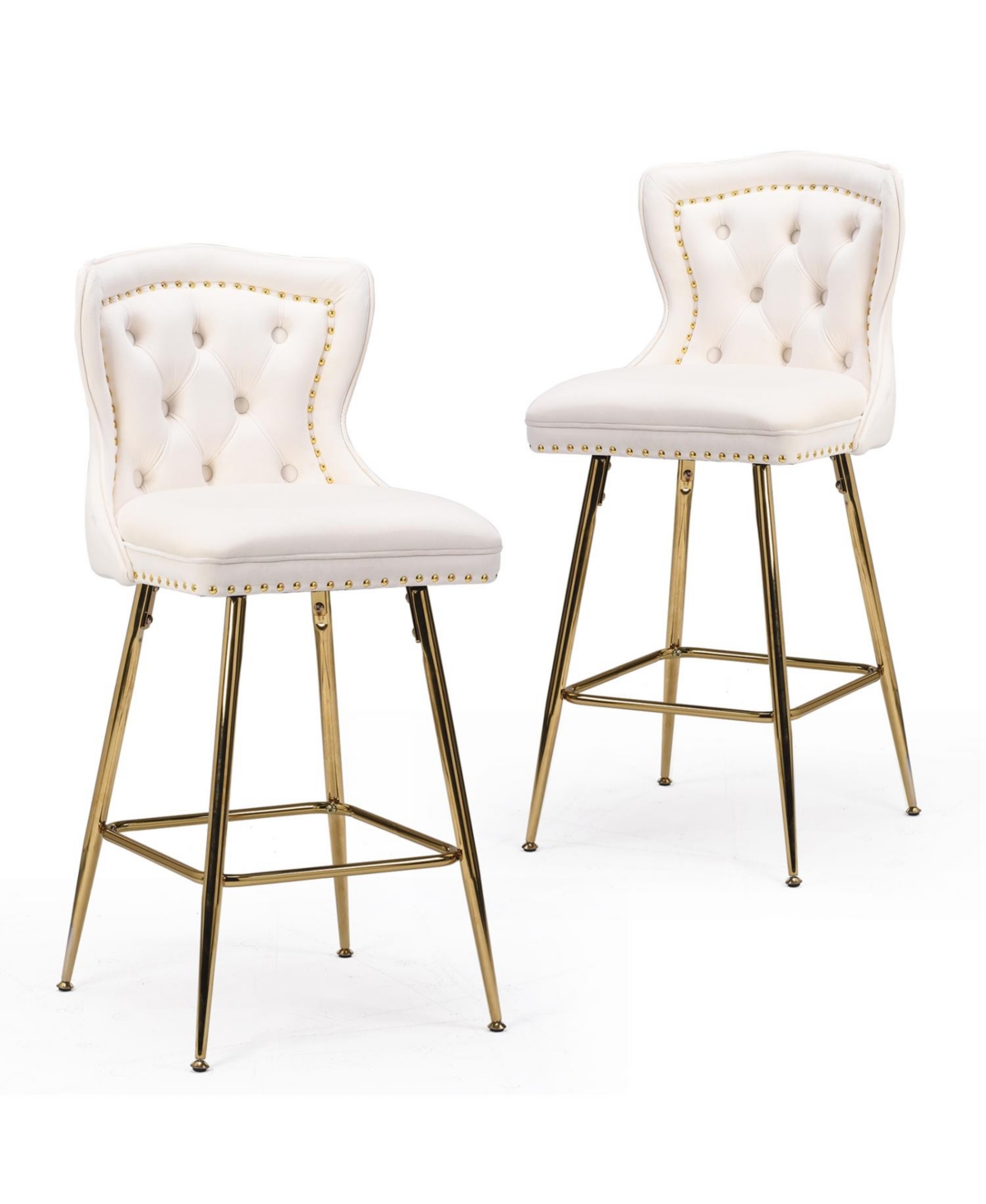 Click here for Rainsken Bar Stools Set of 2  Velvet Counter  Butt... prices
