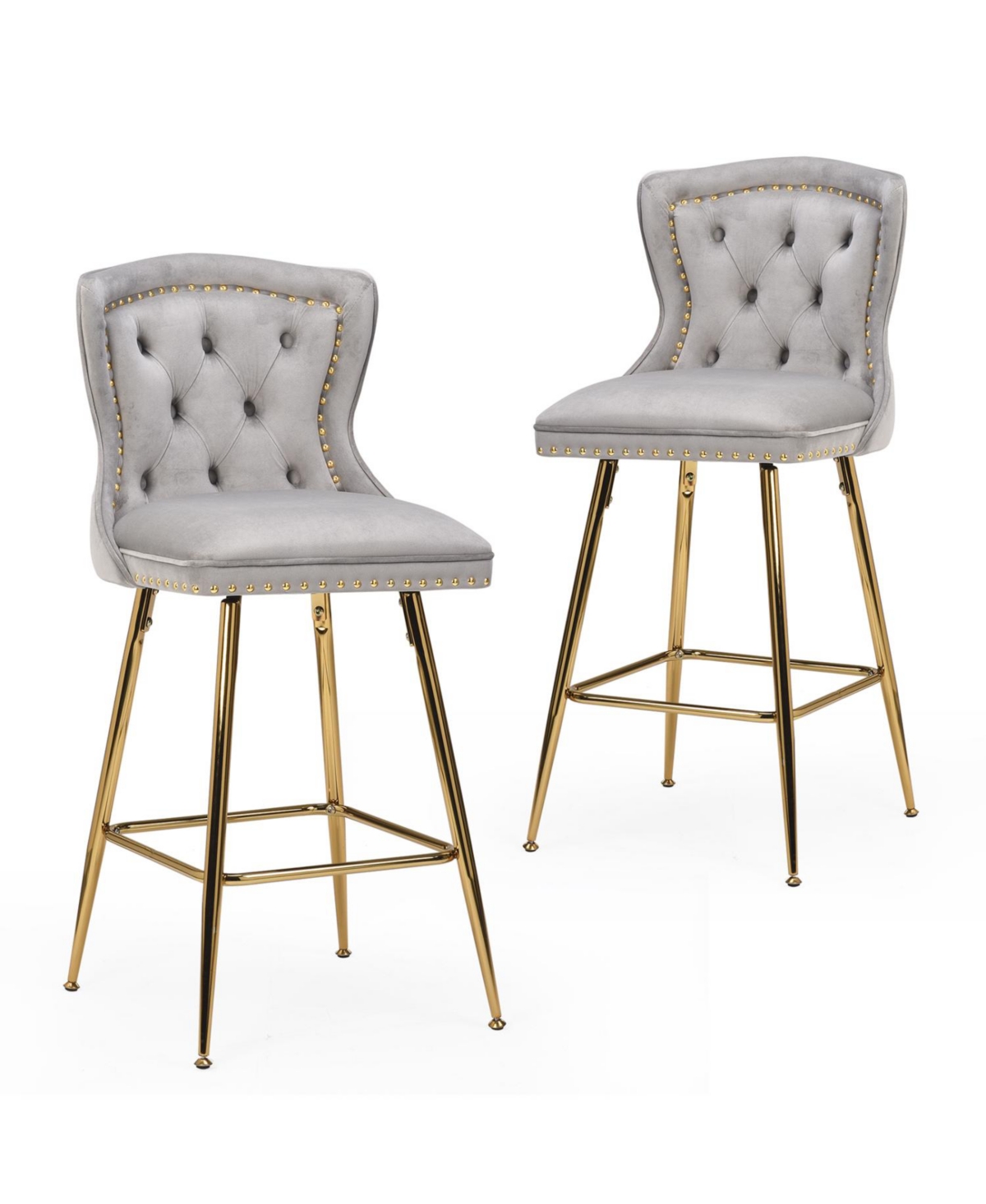 Click here for Rainsken Bar Stools Set of 2  Velvet Counter  Butt... prices