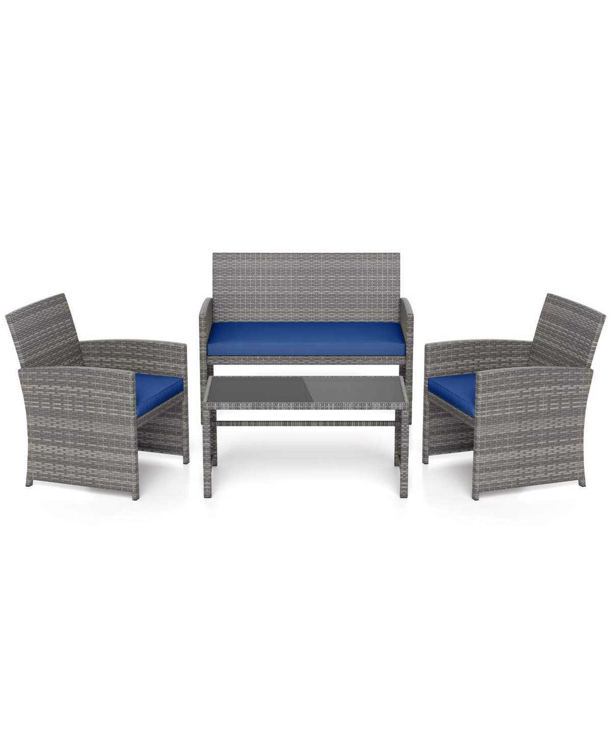 Click here for Slickblue 4 Piece Patio Conversation Set Rattan Ch... prices