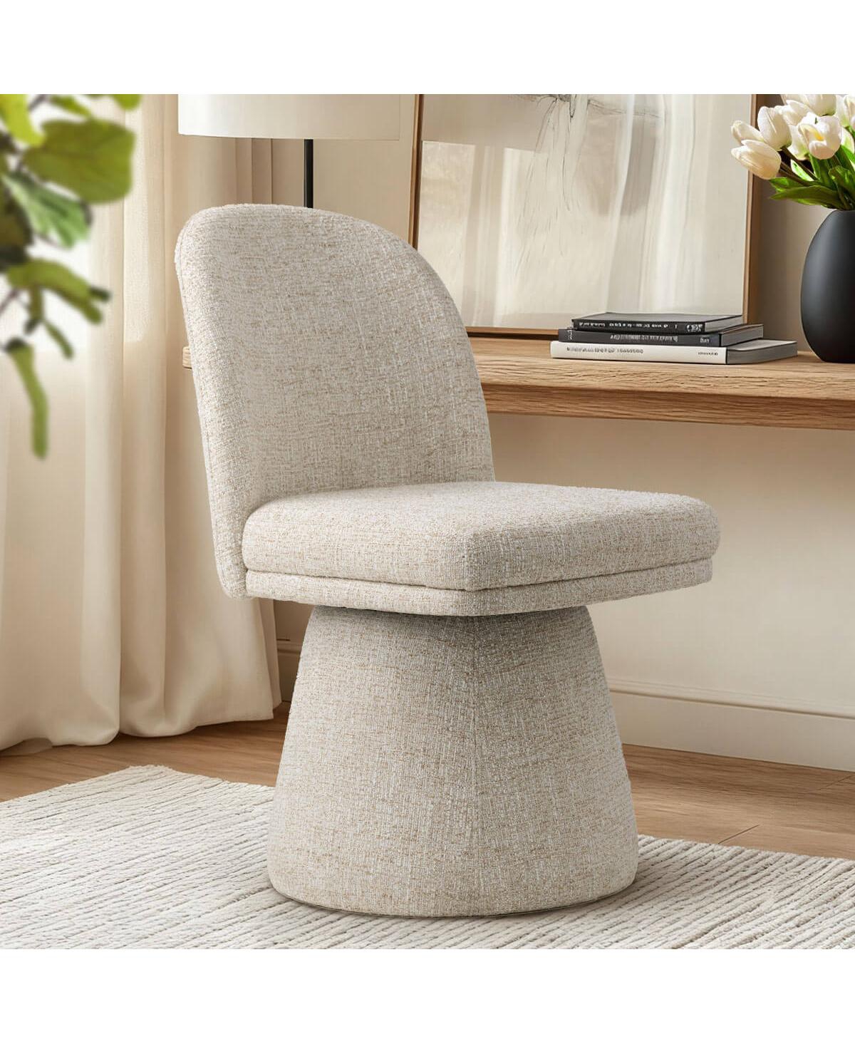 Click here for Maison Boucle Swivel Vanity Chair  Upholstered Fab... prices