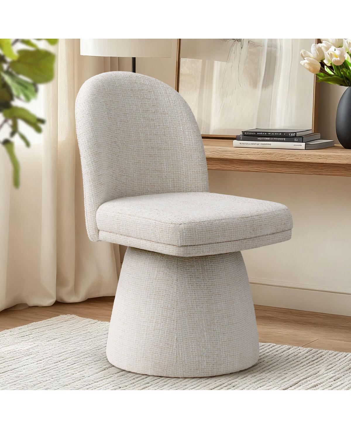 Click here for Maison Boucle Swivel Vanity Chair  Upholstered Fab... prices