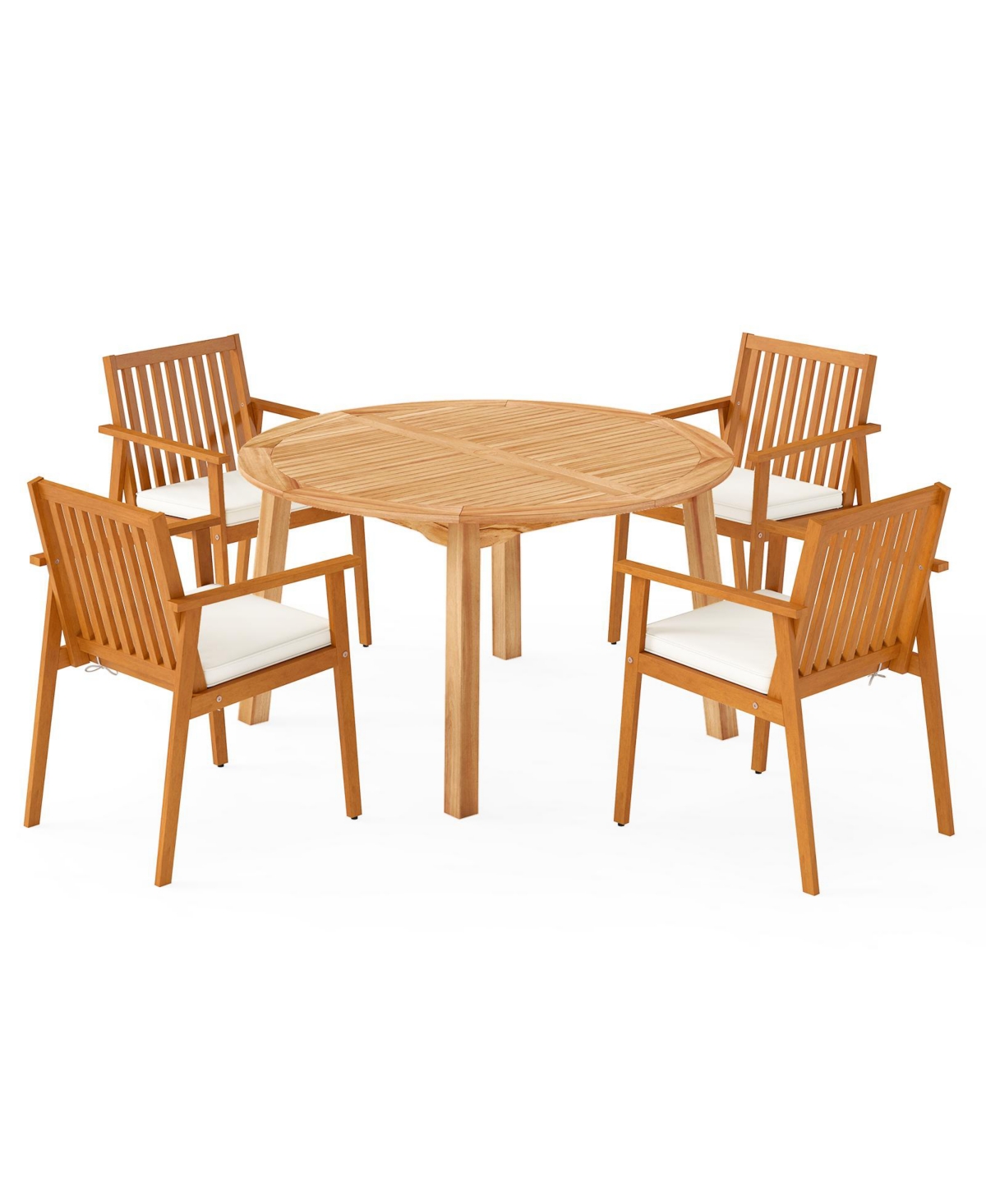 Click here for Slickblue Outdoor Dining Set 5 Piece Acacia Wood T... prices