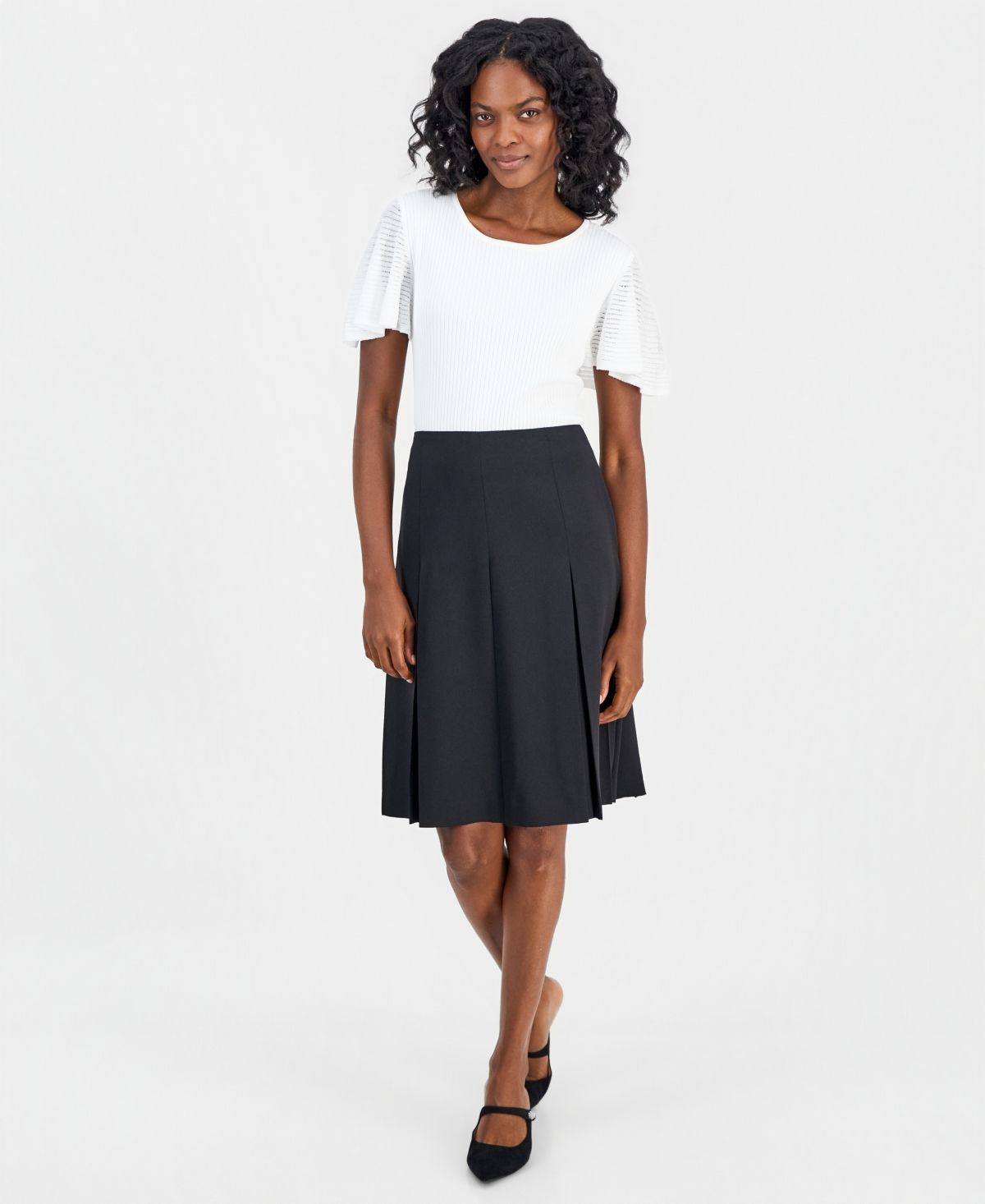Click here for Kasper Womens Box Pleat Skirt - Black prices
