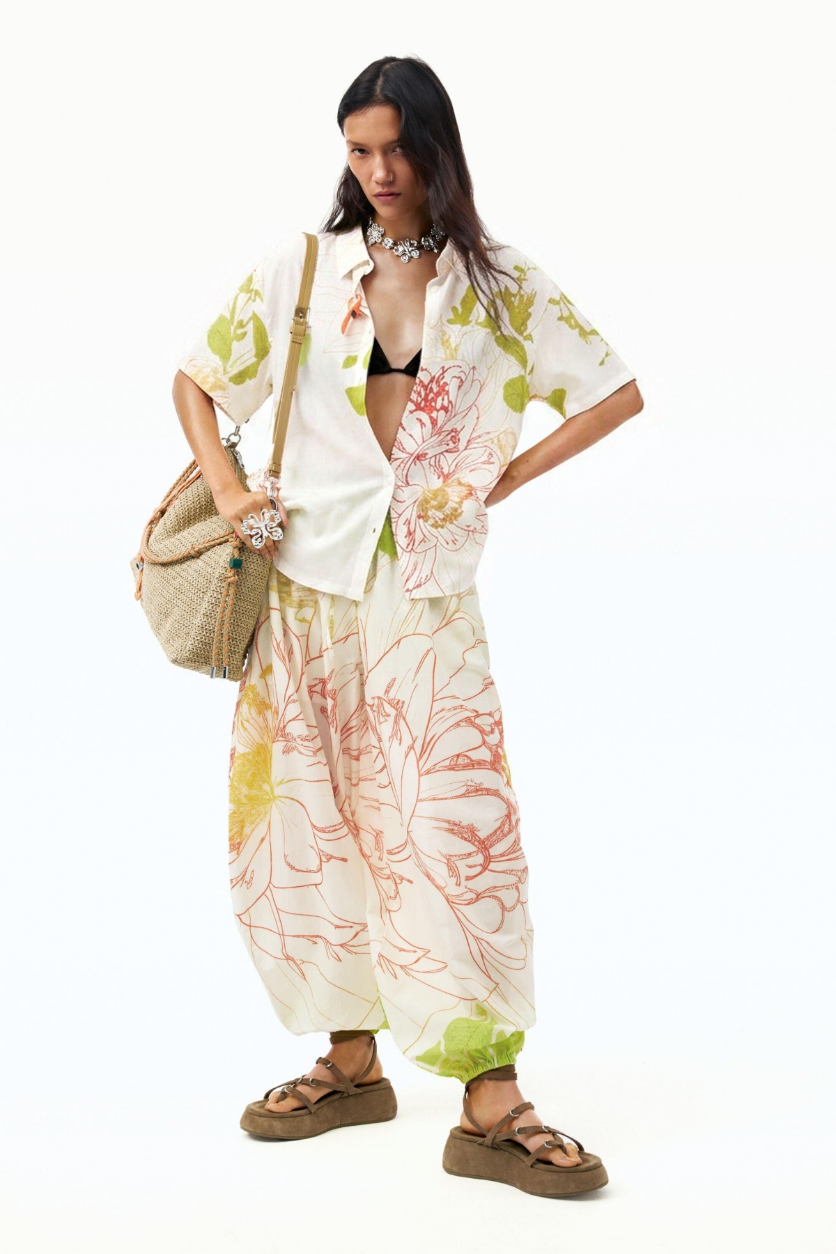 Click here for Desigual Womens Short-sleeved floral shirt - White prices