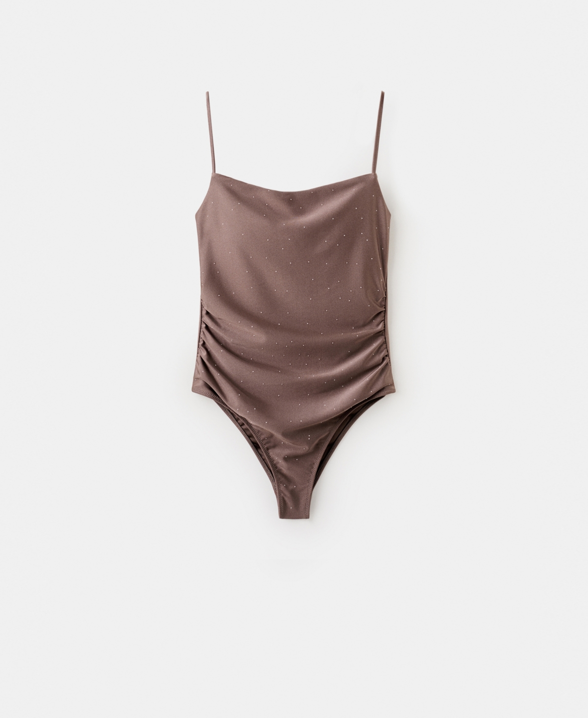 Click here for Mango Womens Ruched Rhinestone Swimsuit - Medium B... prices