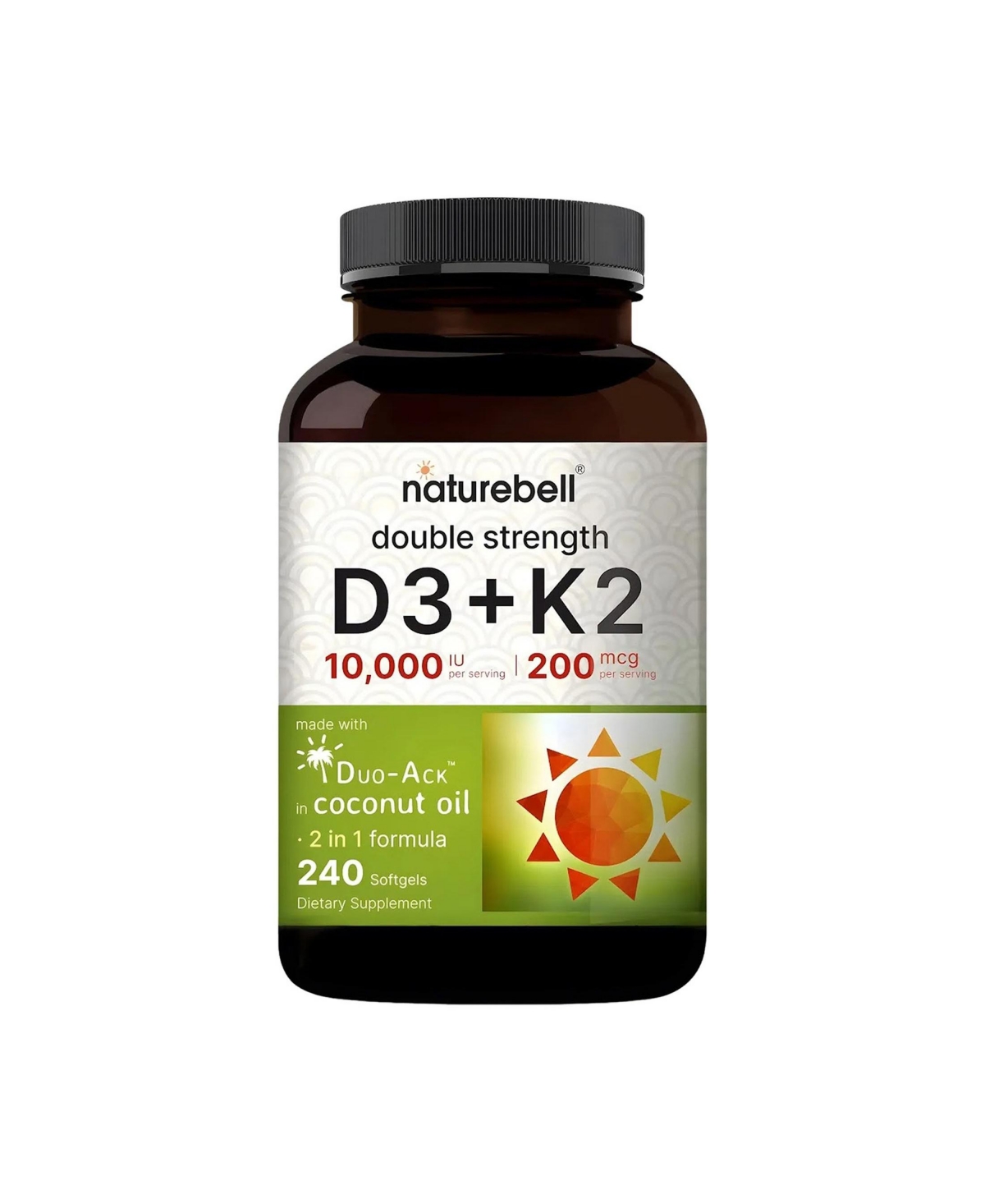 Click here for NatureBell Vitamin D3 K2 10000 Iu 240 Softgels Coc... prices