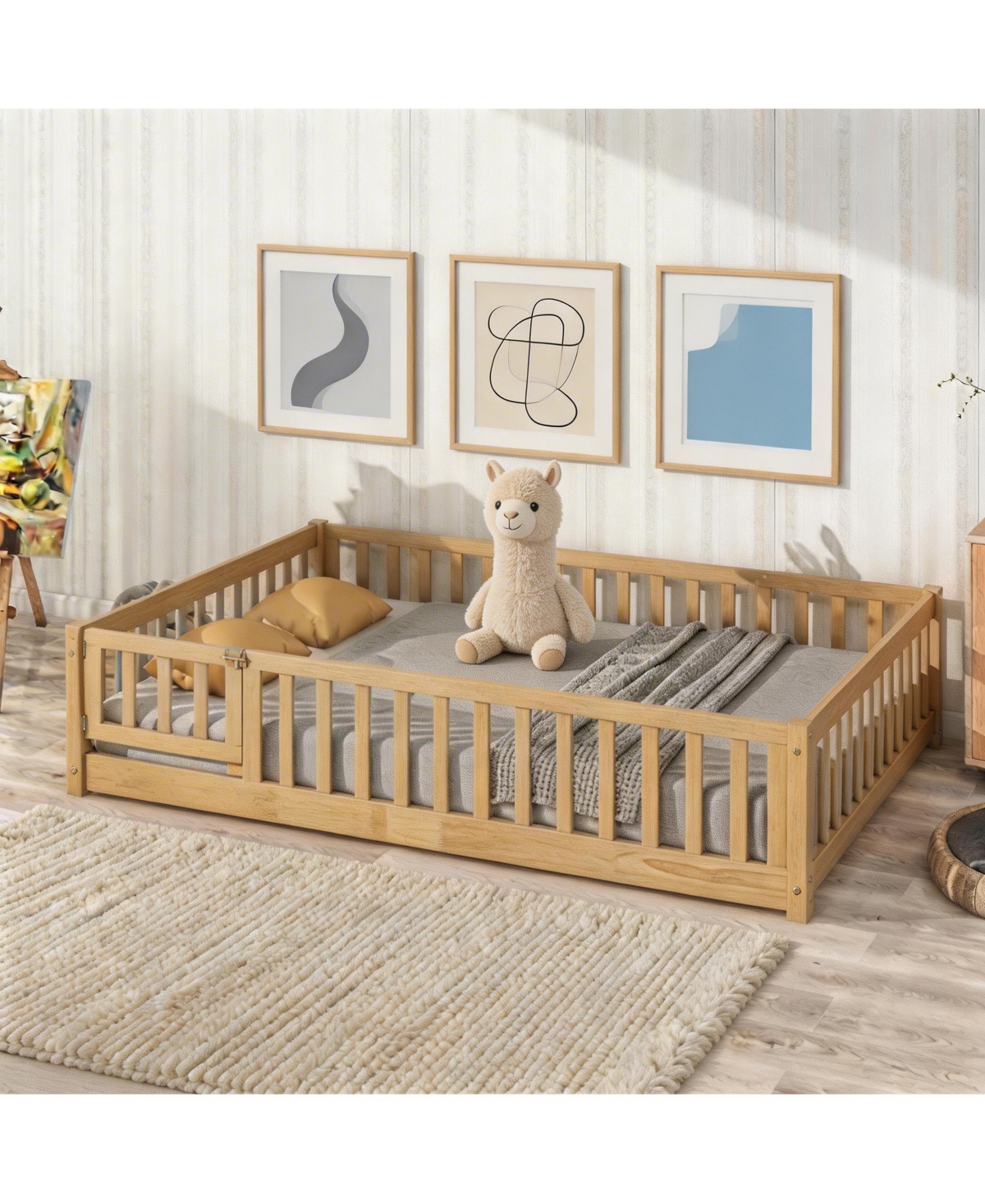 Click here for Sailvan Floor Bed with Fence and Door  Solid Wood... prices