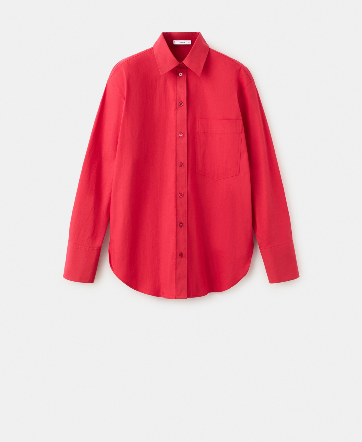 Click here for Mango Womens Pocket Poplin Shirt - Red prices