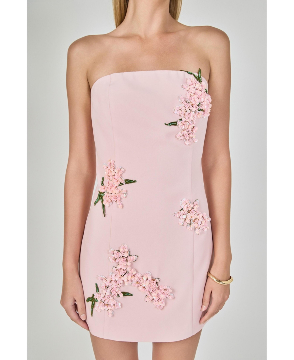 Click here for endless rose Womens Sequins Flower Strapless Mini... prices