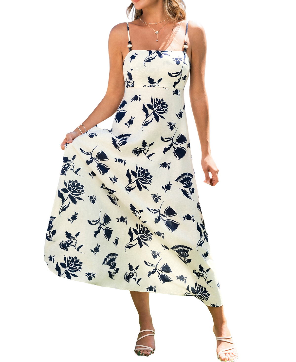 Click here for Cupshe Womens Falling Petals Floral Midi Beach Dre... prices