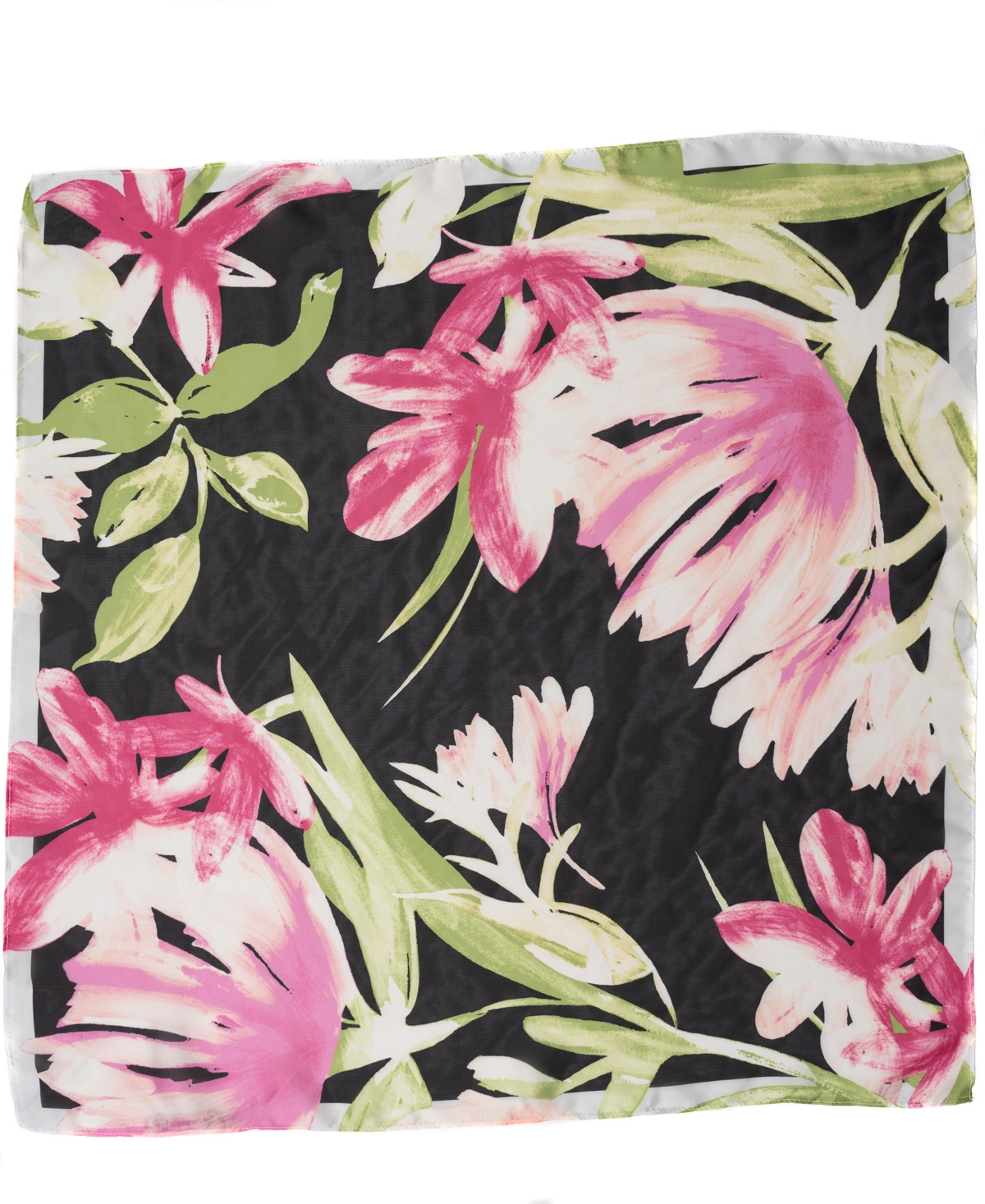 Click here for Vince Camuto Brush Floral Square Scarf - Black Bri... prices
