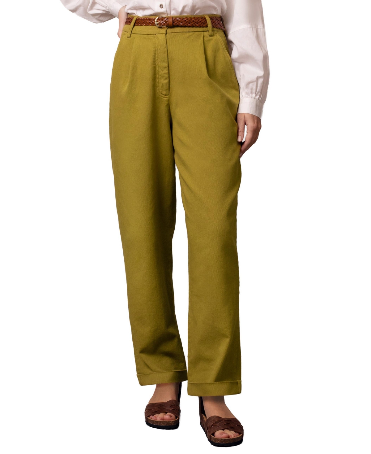 Click here for Celtic & Co. Womens Tapered Pleat-Front Pants - Gr... prices