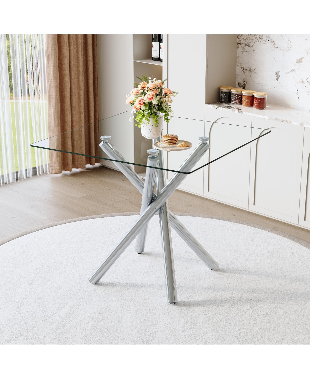Click here for flynama Electroplated Metal Cross-Leg Bar Table wi... prices