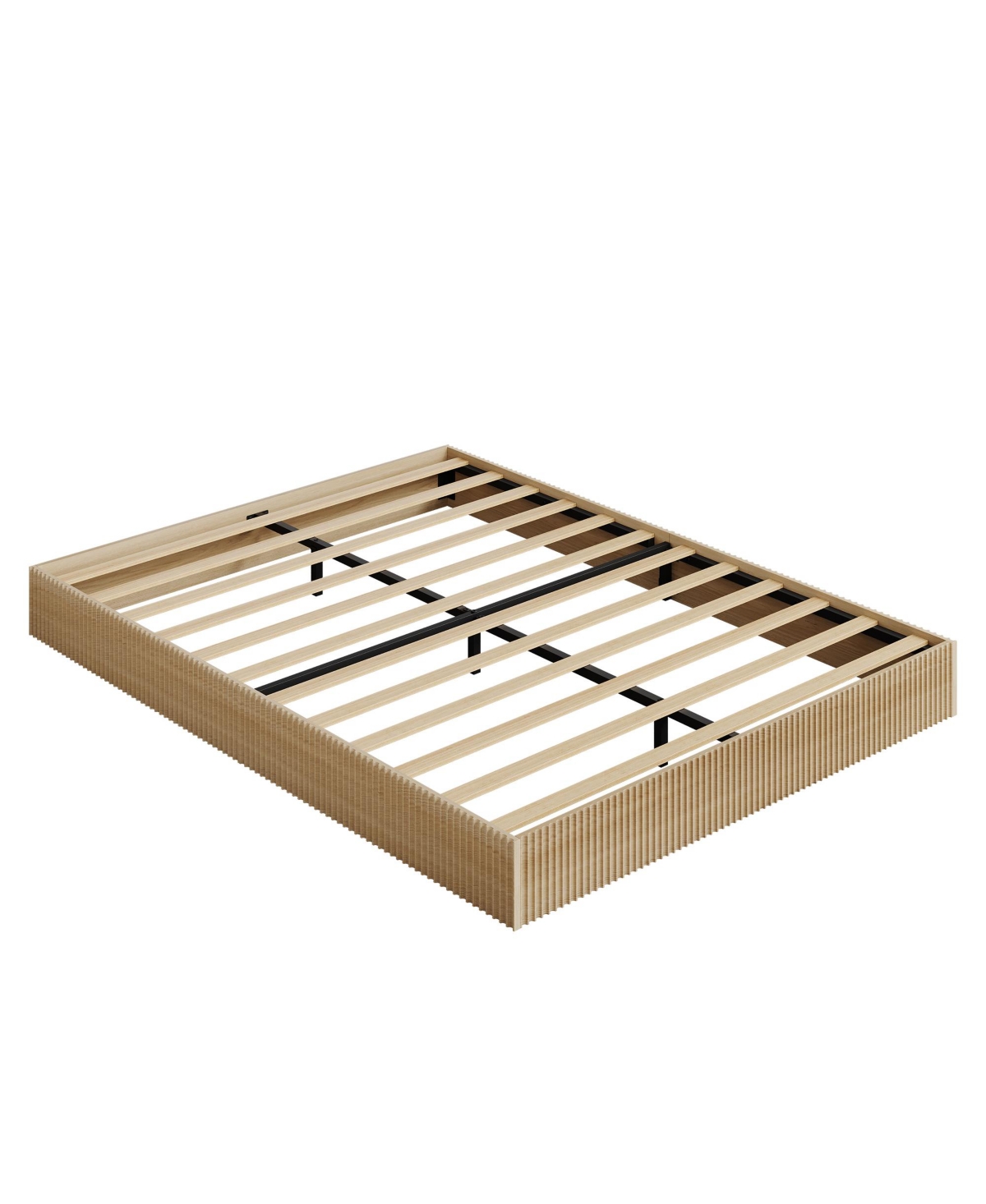Click here for homfan Wood Platform Bed Frame with Fluted Design... prices