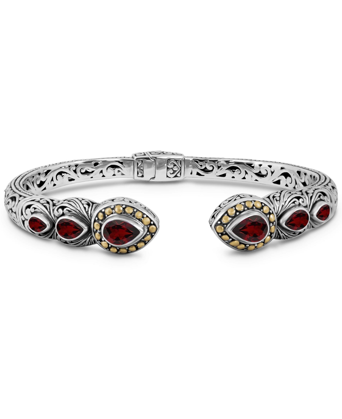 Click here for Devata Garnet and Ubud Cuff Bracelet in Sterling S... prices