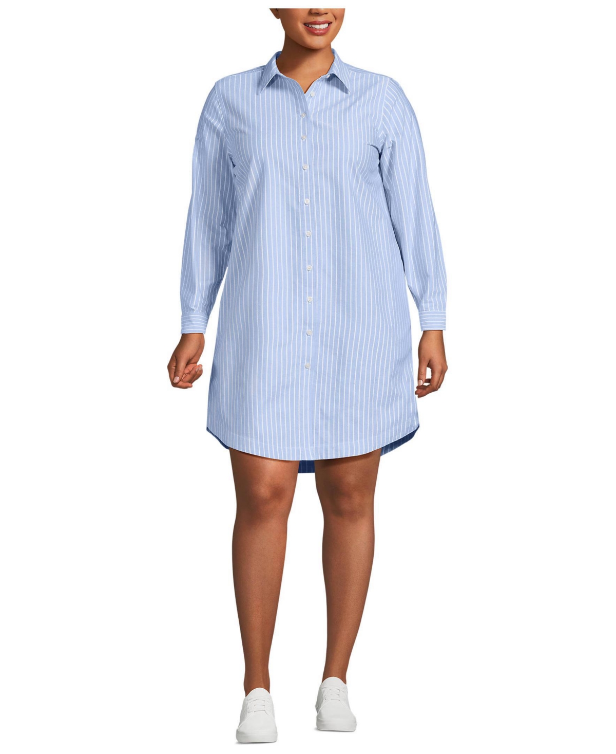 Click here for Lands End Womens Plus Size Oxford Long Sleeve Butt... prices