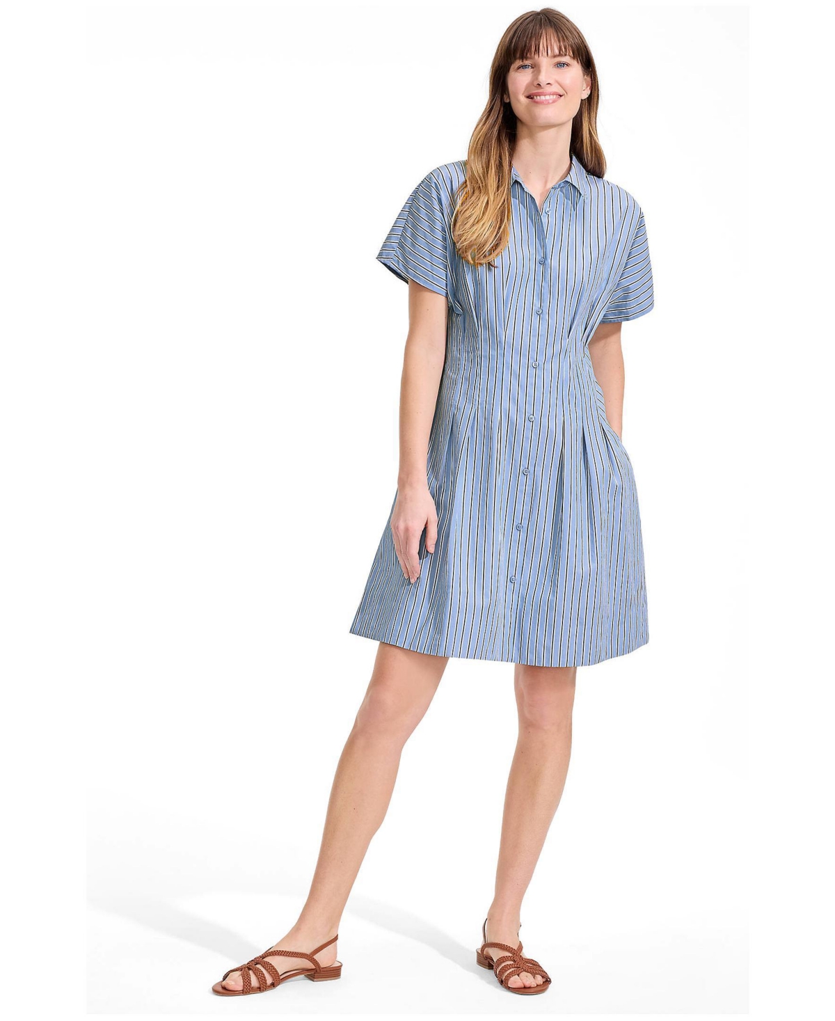 Click here for Lands End Womens Cambric Above the Knee Shirt Dres... prices