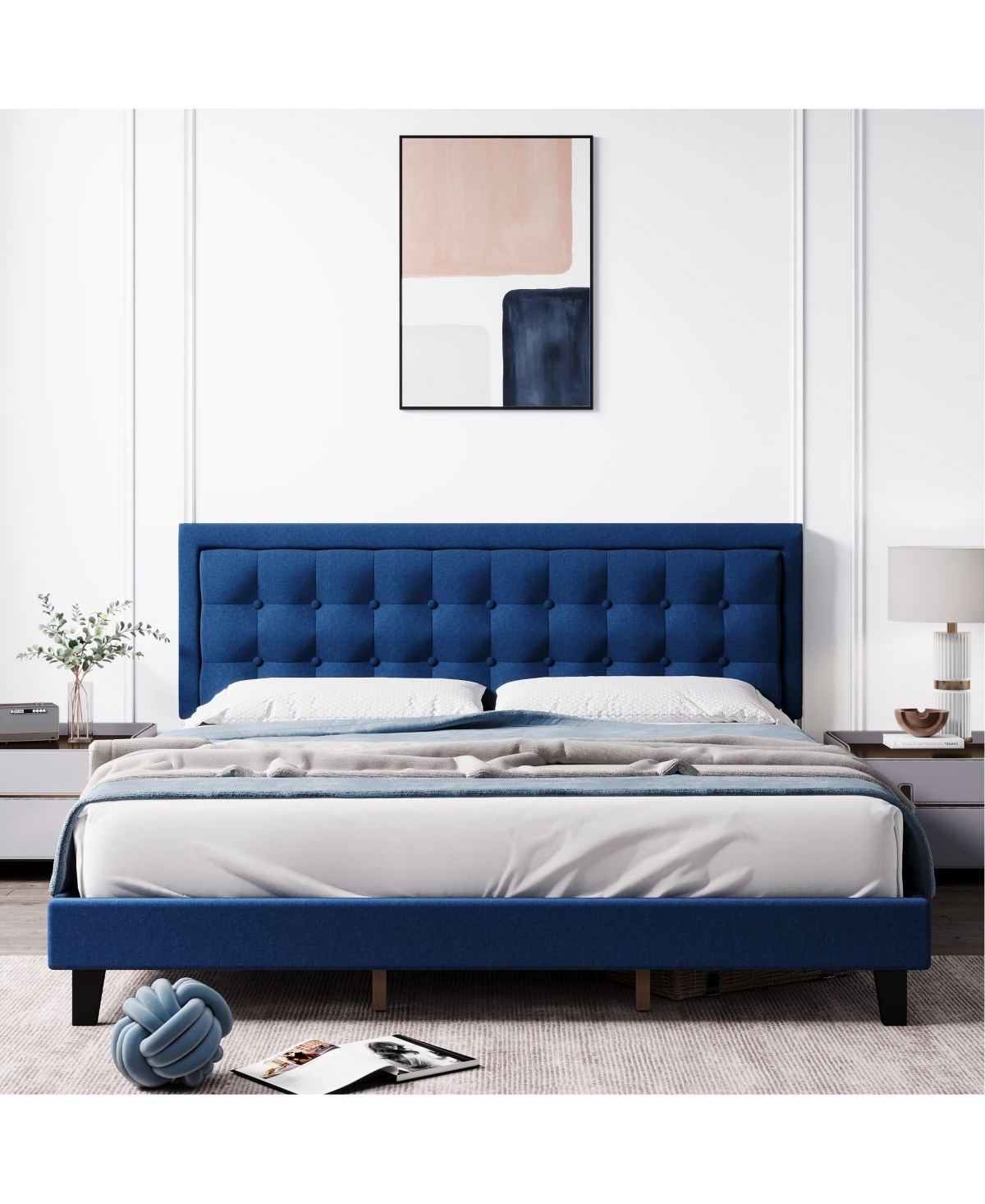 Click here for gaomon Platform Bed with Adjustable Linen Button T... prices