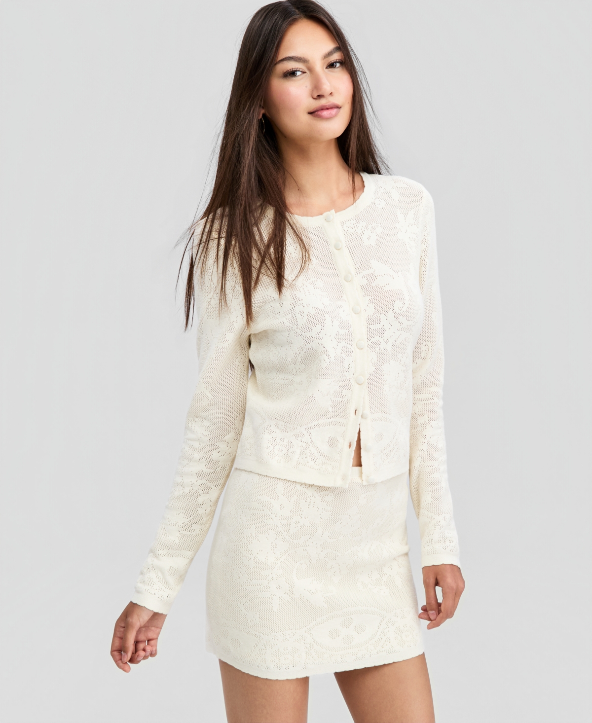 Click here for And Now This Petite Lace Knit Cardigan Sweater  Ma... prices