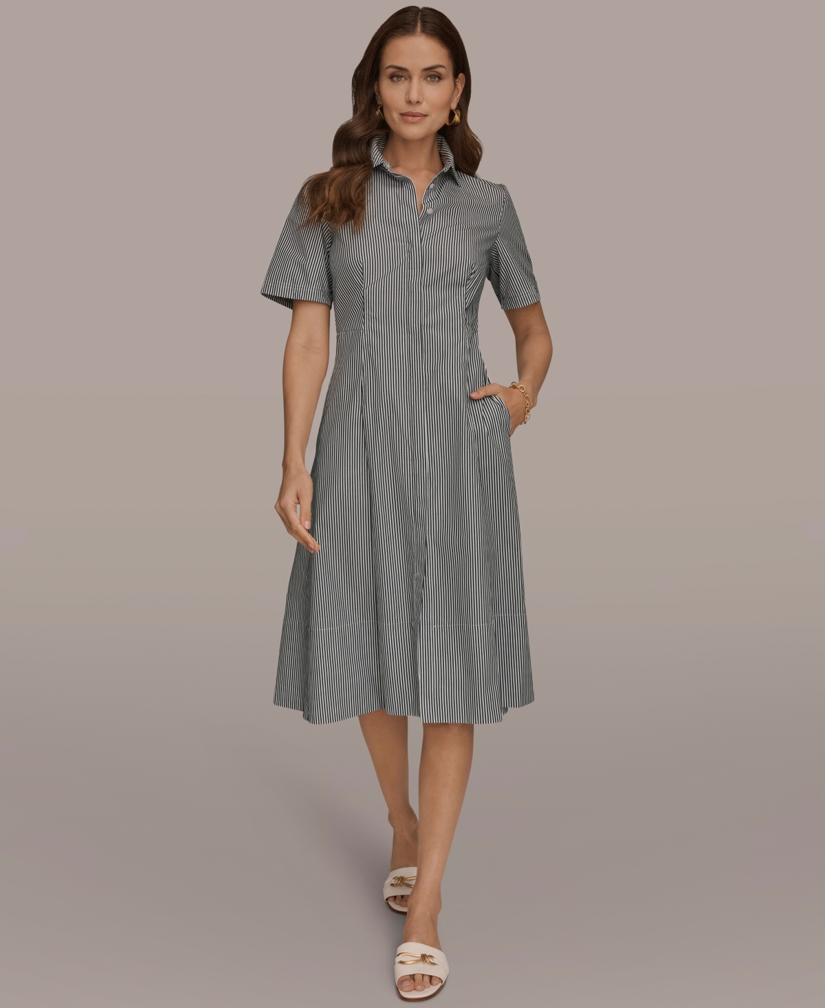 Click here for Donna Karan Weekend Womens Collared Button-Front D... prices