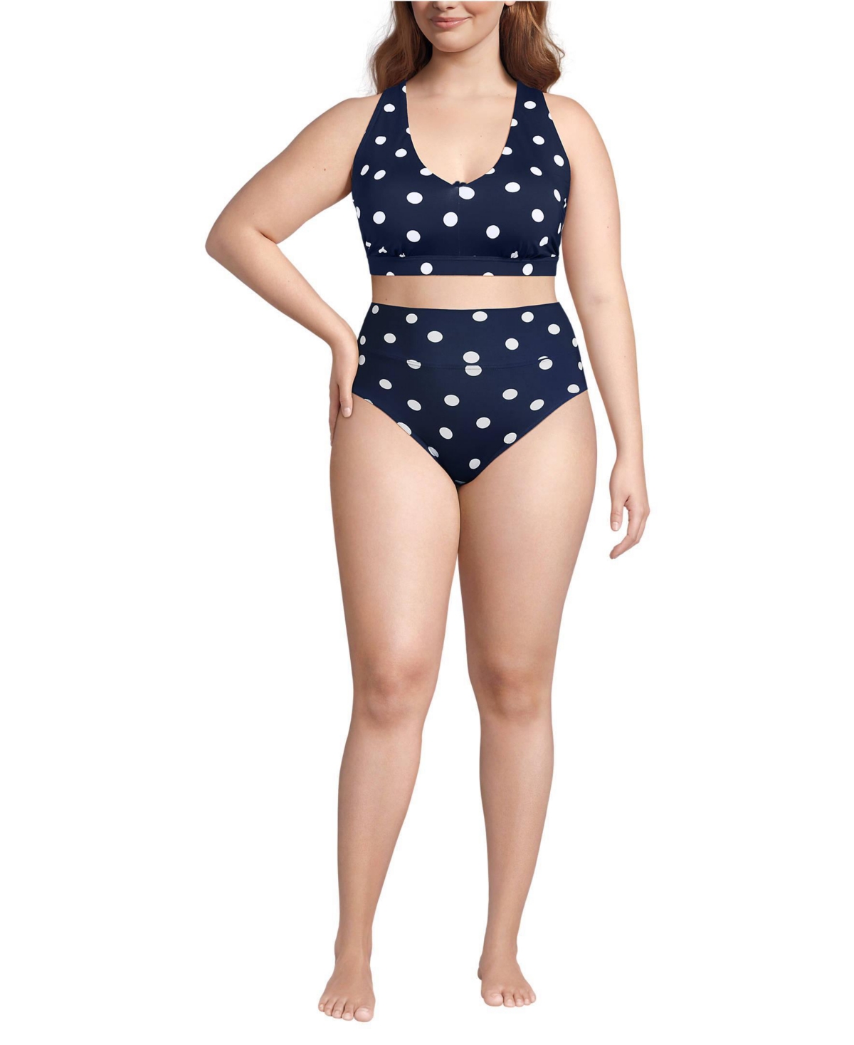 Click here for Lands End Plus Size V-Neck Bikini and High Waisted... prices