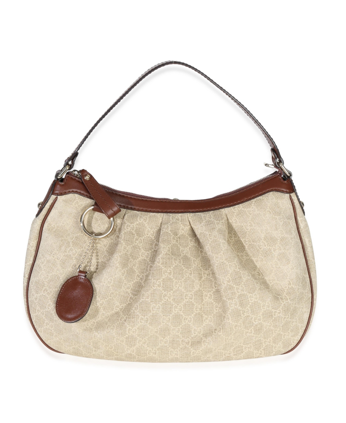 Click here for Pre-Owned Gucci Beige Gg Canvas Medium Sukey Hobo... prices