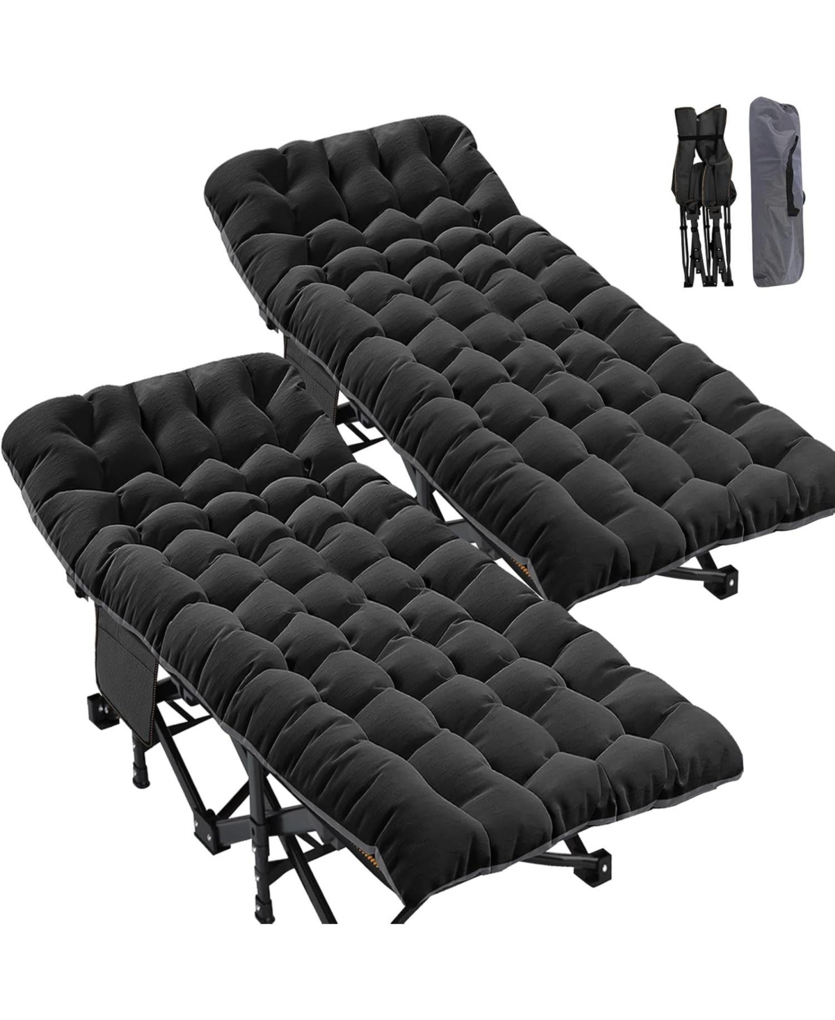 Click here for Aboron 2-Pack Folding Camping Cot with Mat: 75x28.... prices