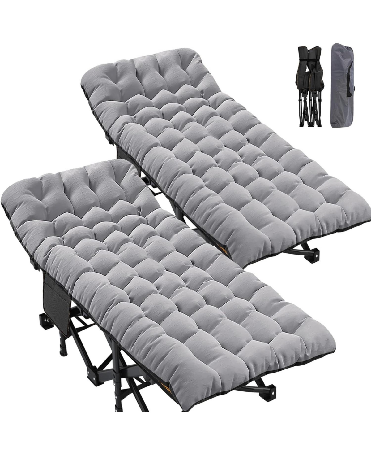 Click here for Aboron 2-Pack Folding Camping Cot with Mat: 75x28.... prices