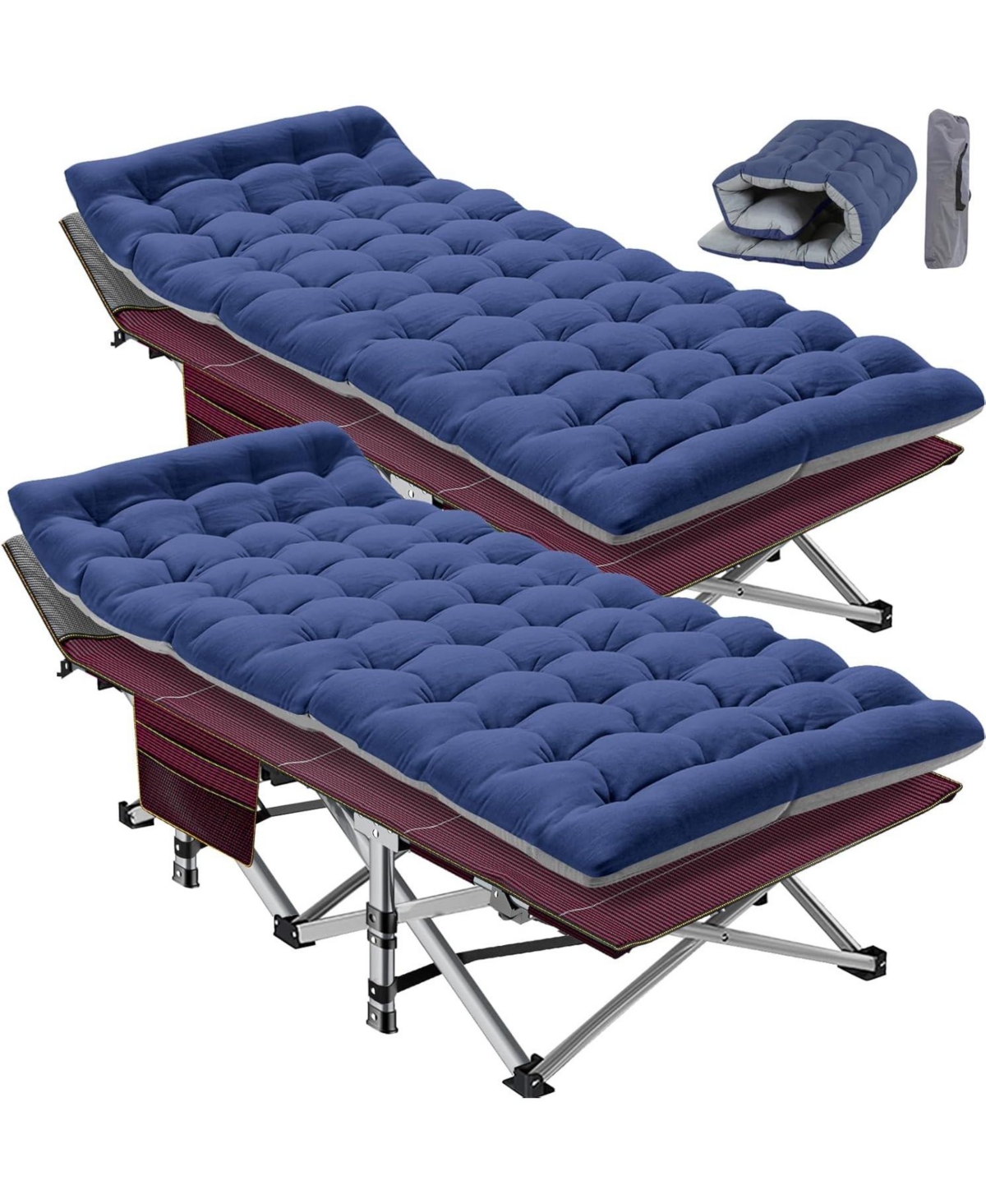 Click here for Aboron 2-Pack Folding Camping Cot with Mat: 75x28.... prices