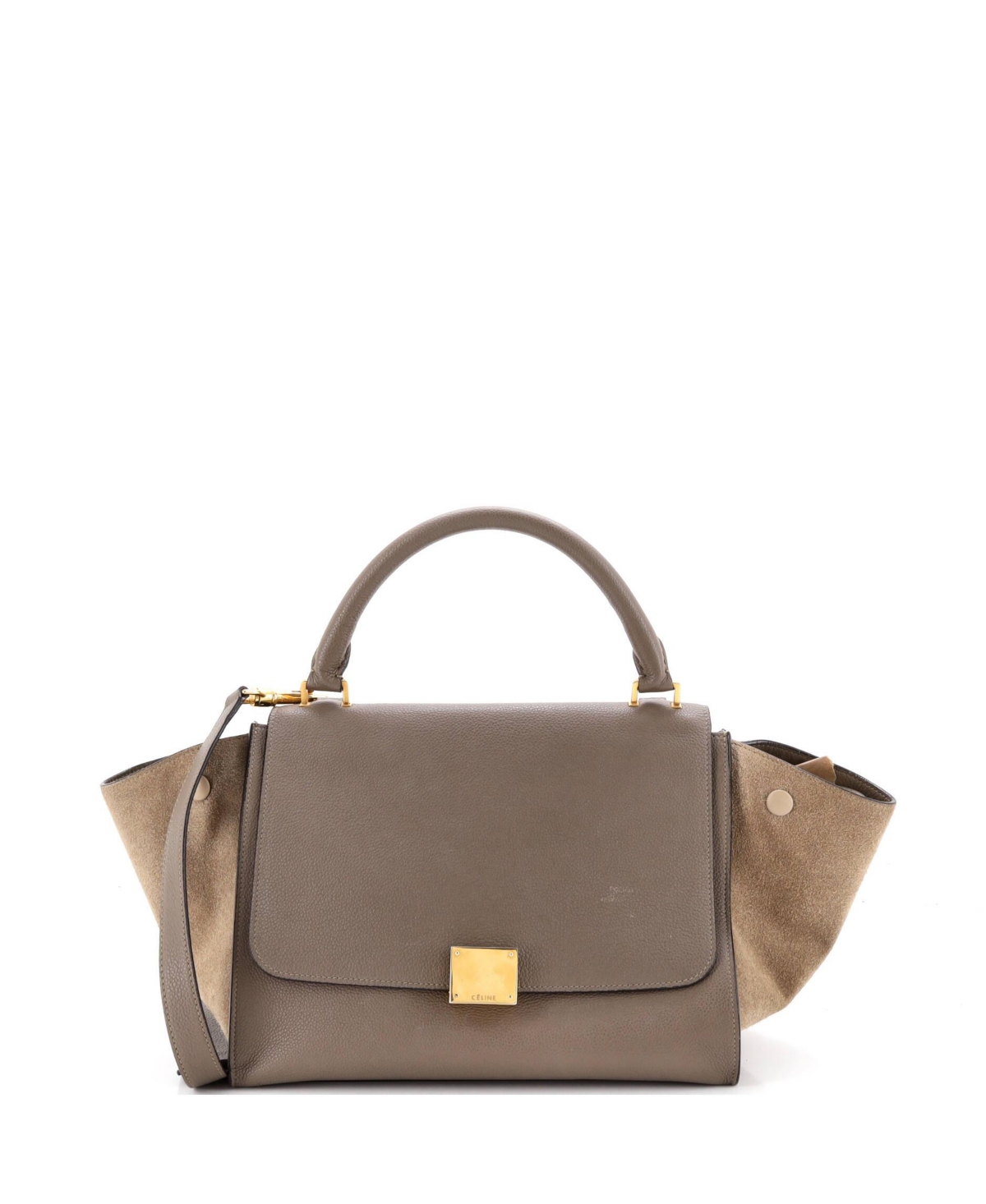Click here for Pre-Owned Celine Small Trapeze Bag Leather - Brown prices