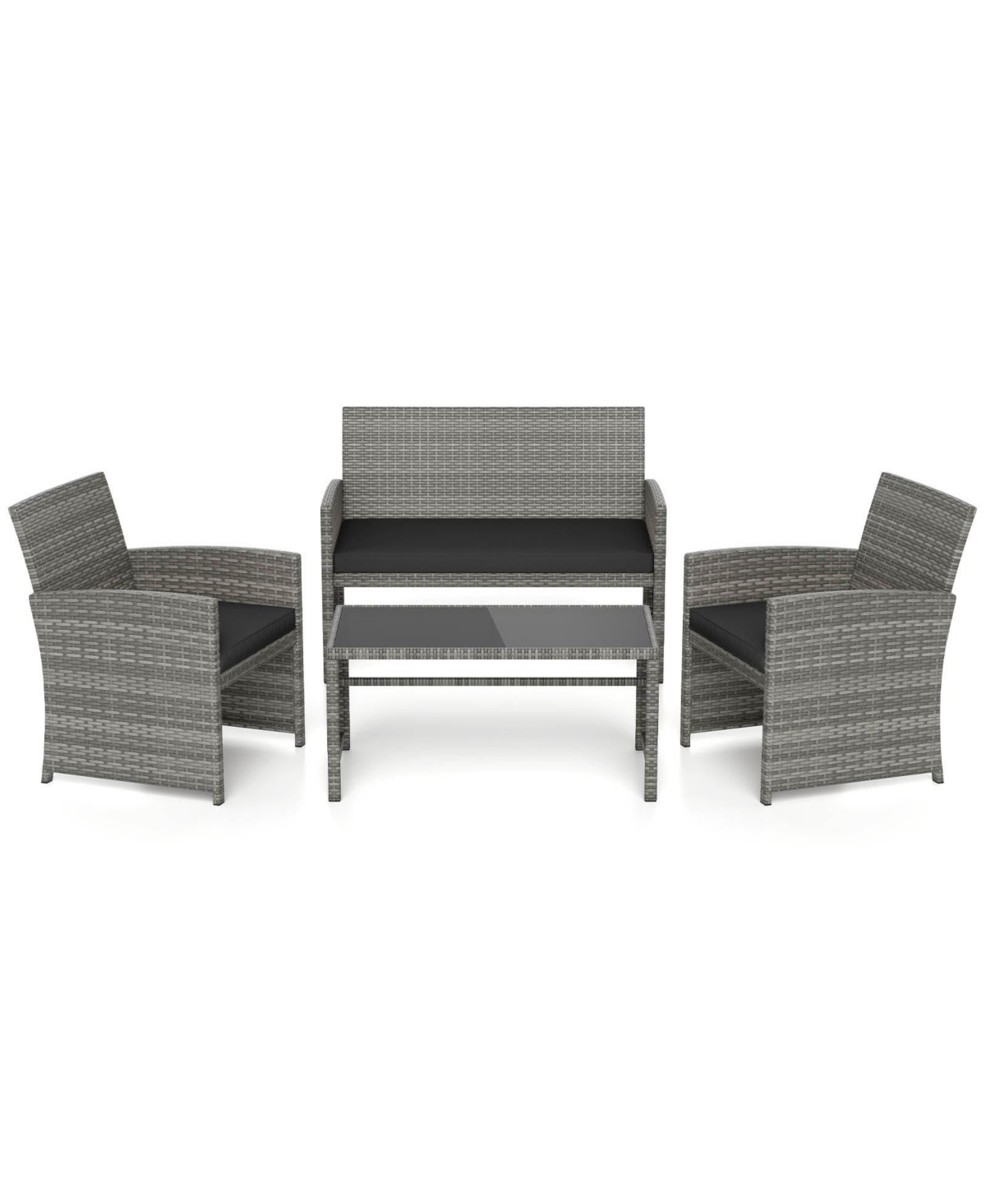 Click here for Slickblue 4 Piece Patio Conversation Set Rattan Ch... prices