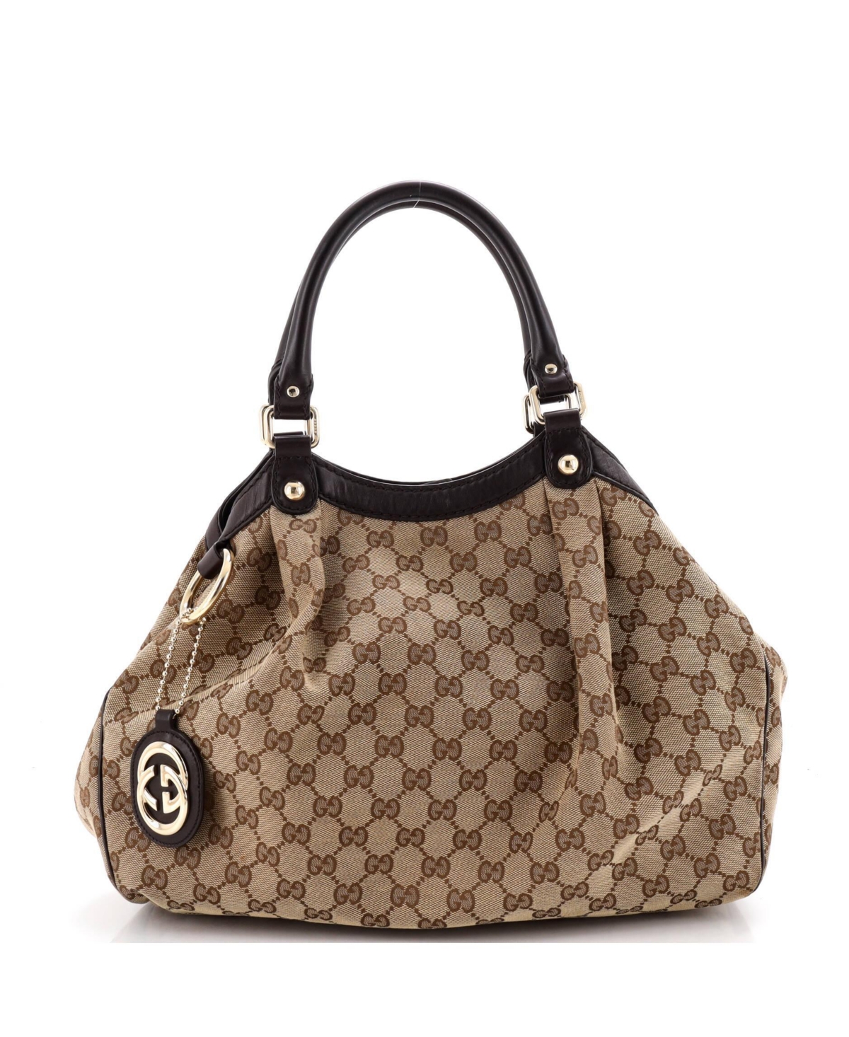Click here for Pre-Owned Gucci Medium Sukey Tote Gg Canvas with L... prices