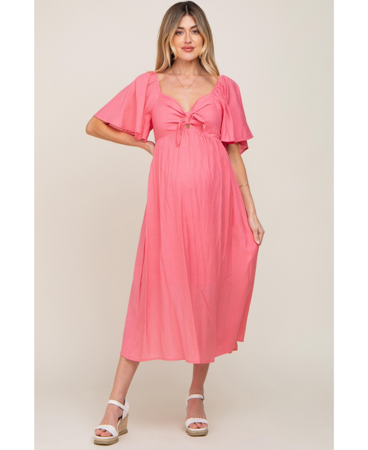 Click here for Pinkblush Maternity Plum Front Tie Ruffle Sleeve M... prices