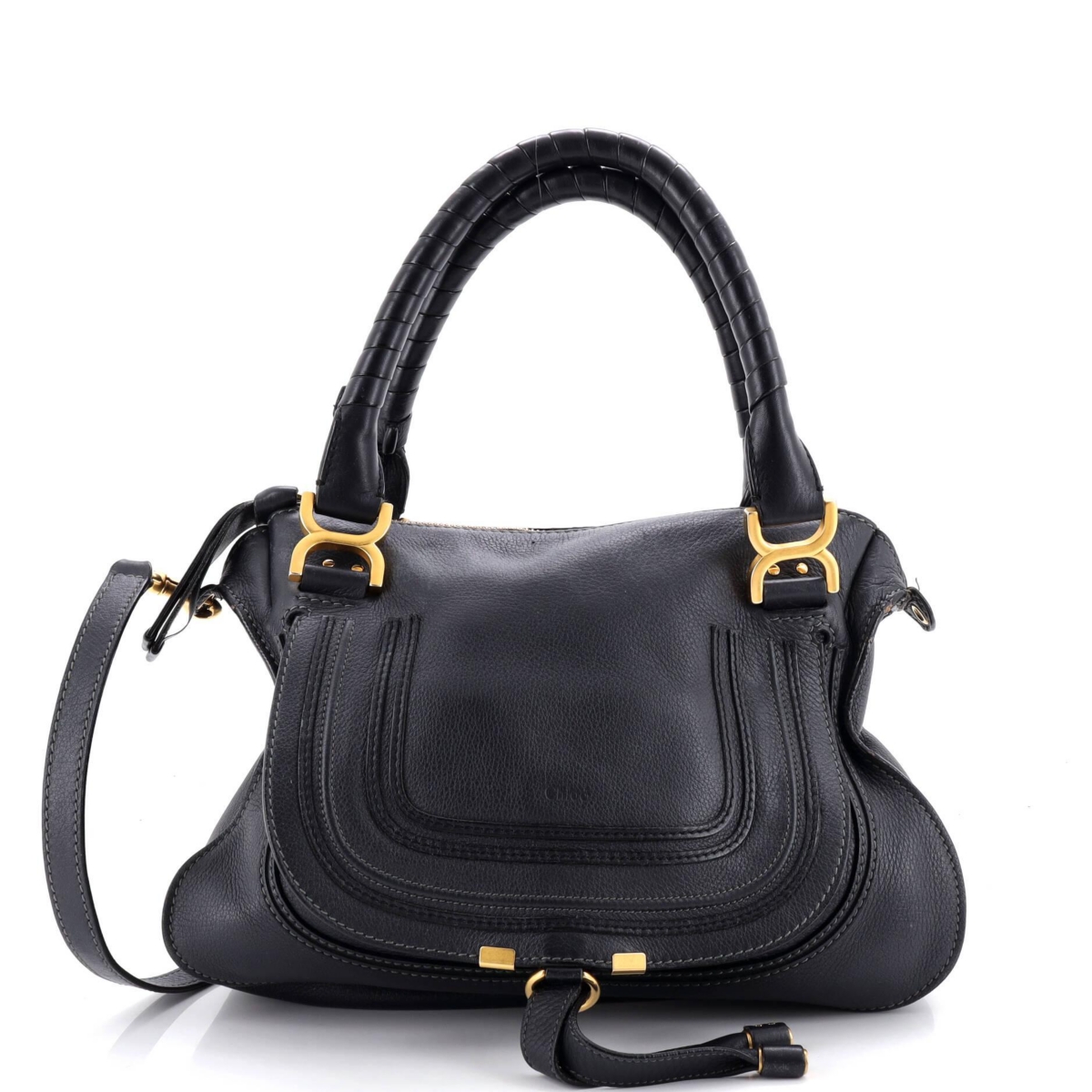 Click here for Pre-Owned Chloe Medium Marcie Satchel Leather - Bl... prices