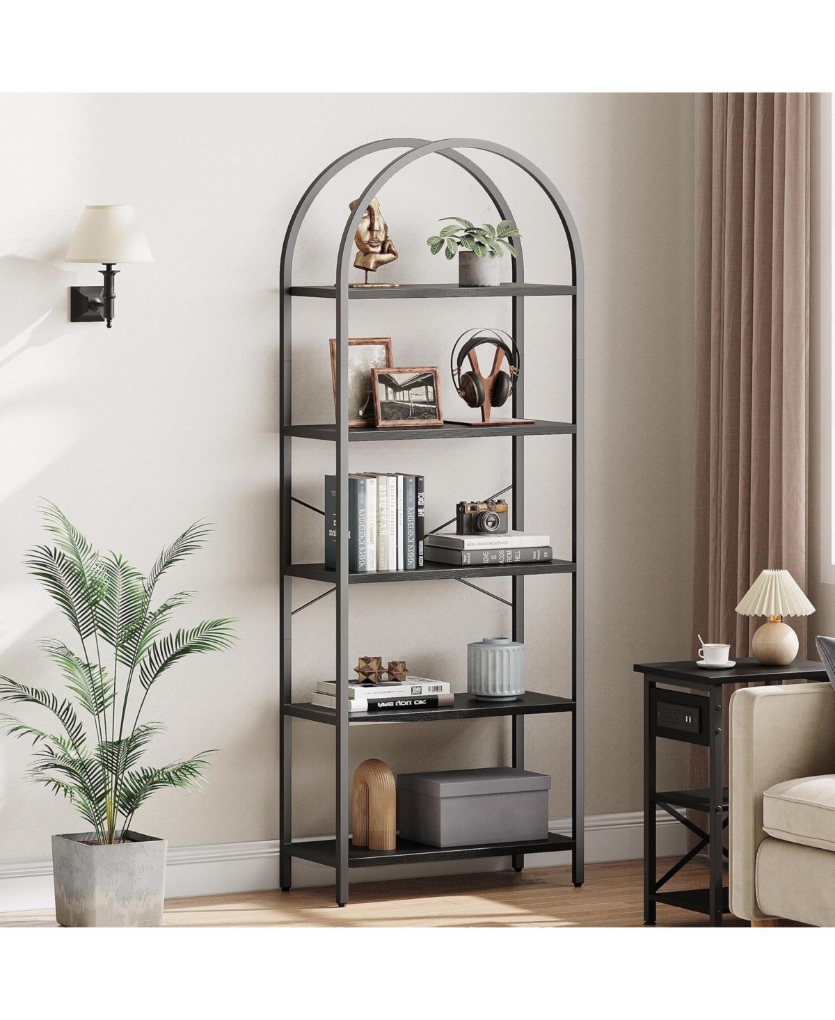 Click here for gaomon 5 Tier Arched Bookshelf  Marble Effect Tall... prices