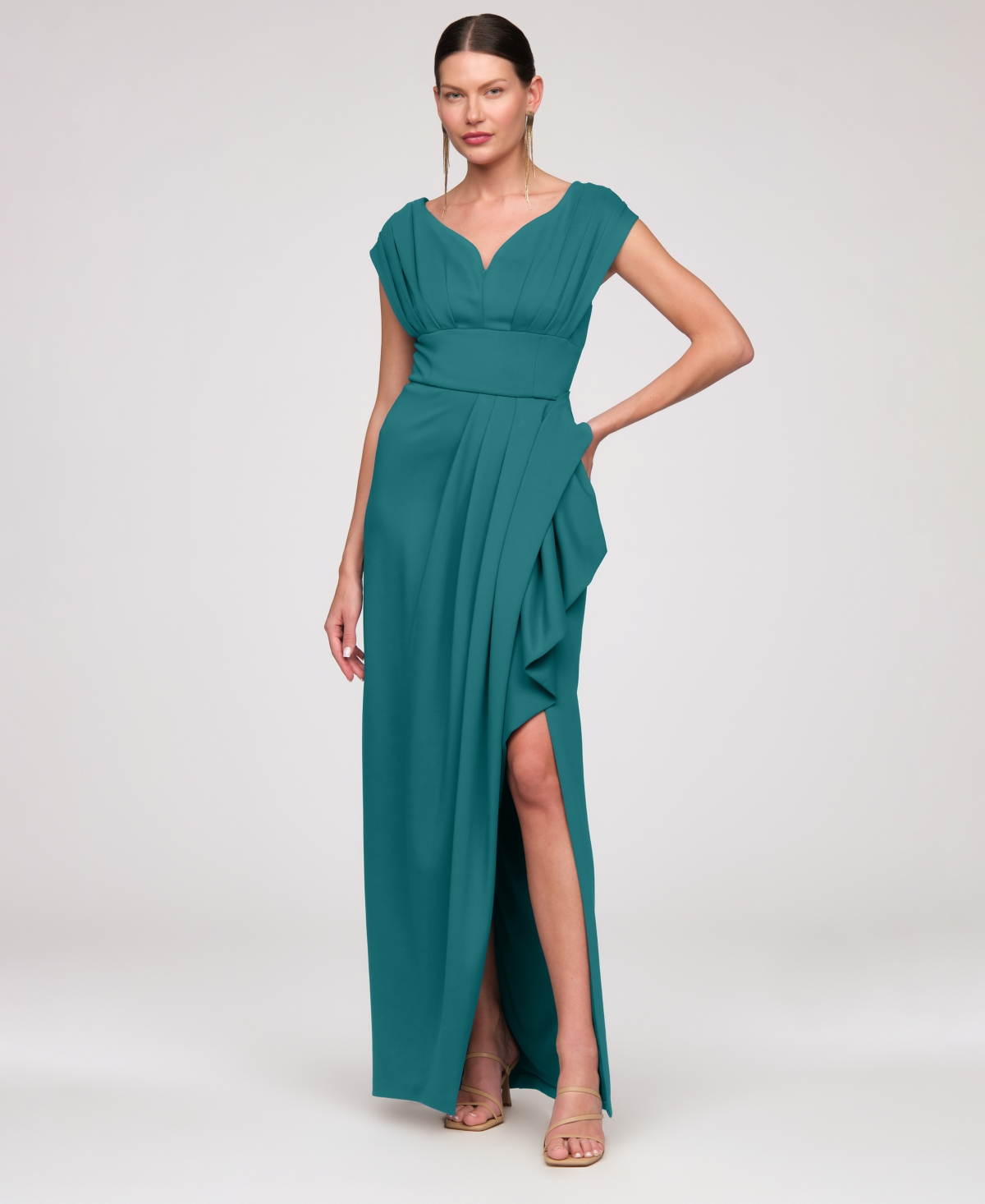 Click here for Js Collections Womens Column V-Neck Gown Dress - D... prices