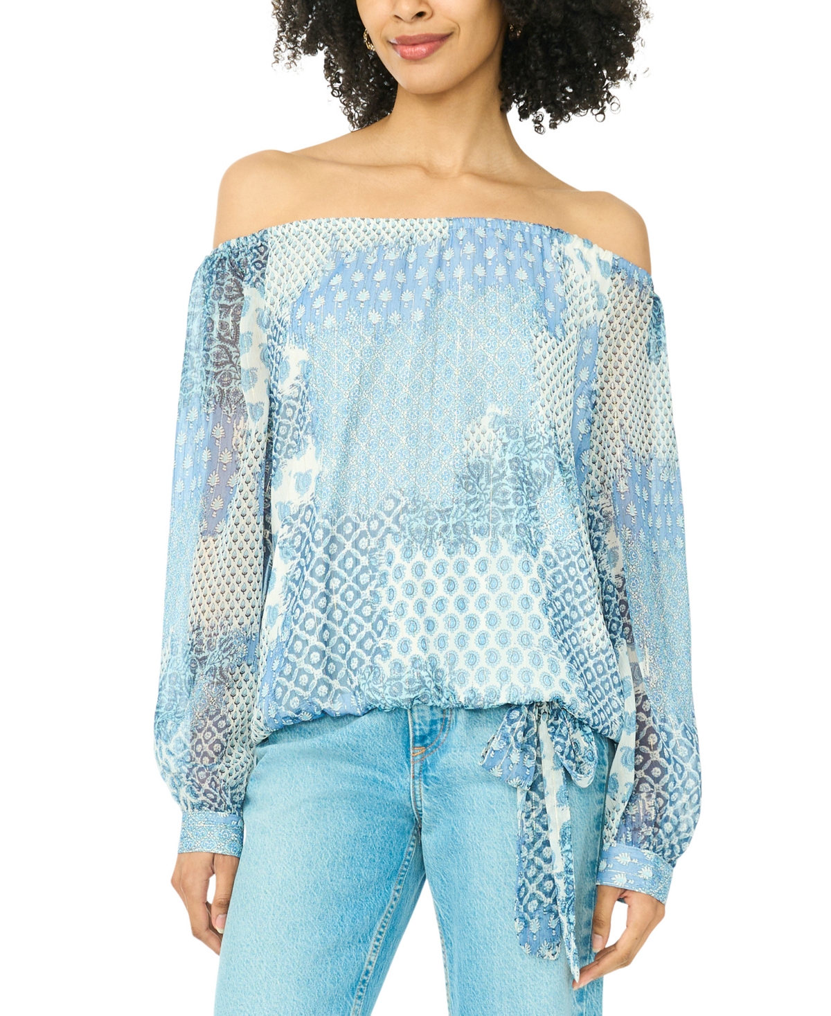 Click here for Ots Long Svl Blouse W Ti - Aqua prices