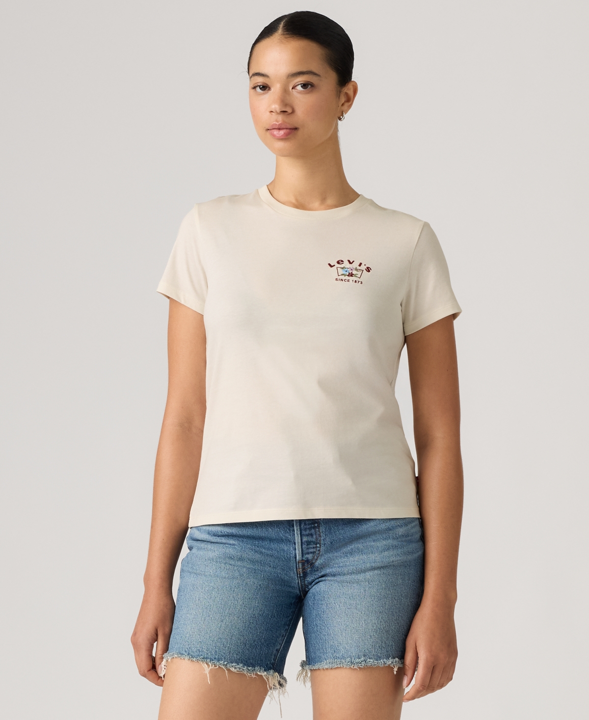 Click here for Levis Womens Perfect Graphic Logo Cotton T-shirt -... prices