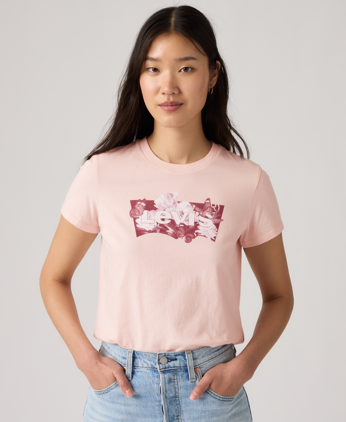Click here for Levis Womens Perfect Graphic Logo Cotton T-shirt -... prices