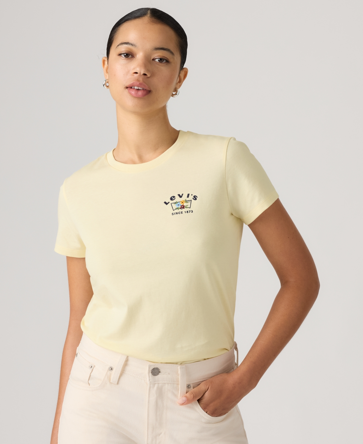 Click here for Levis Womens Perfect Graphic Logo Cotton T-shirt -... prices