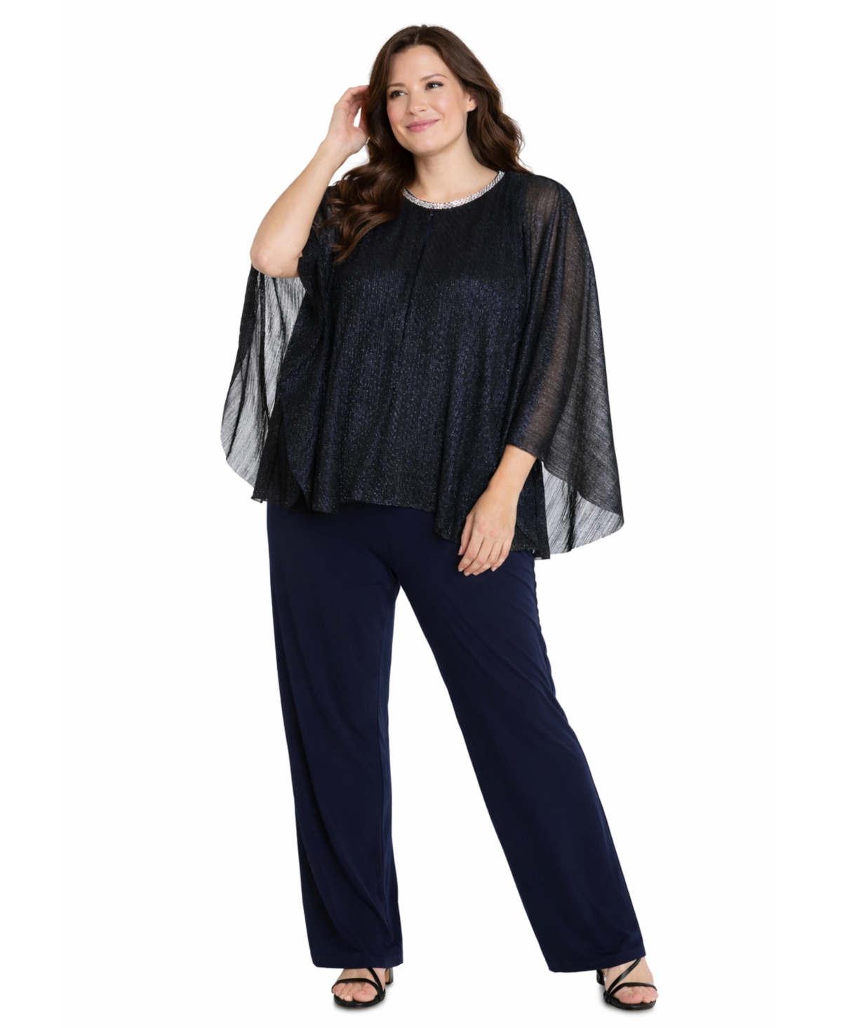 Click here for R & M Richards Plus Size Mock Neck Top and Pants... prices