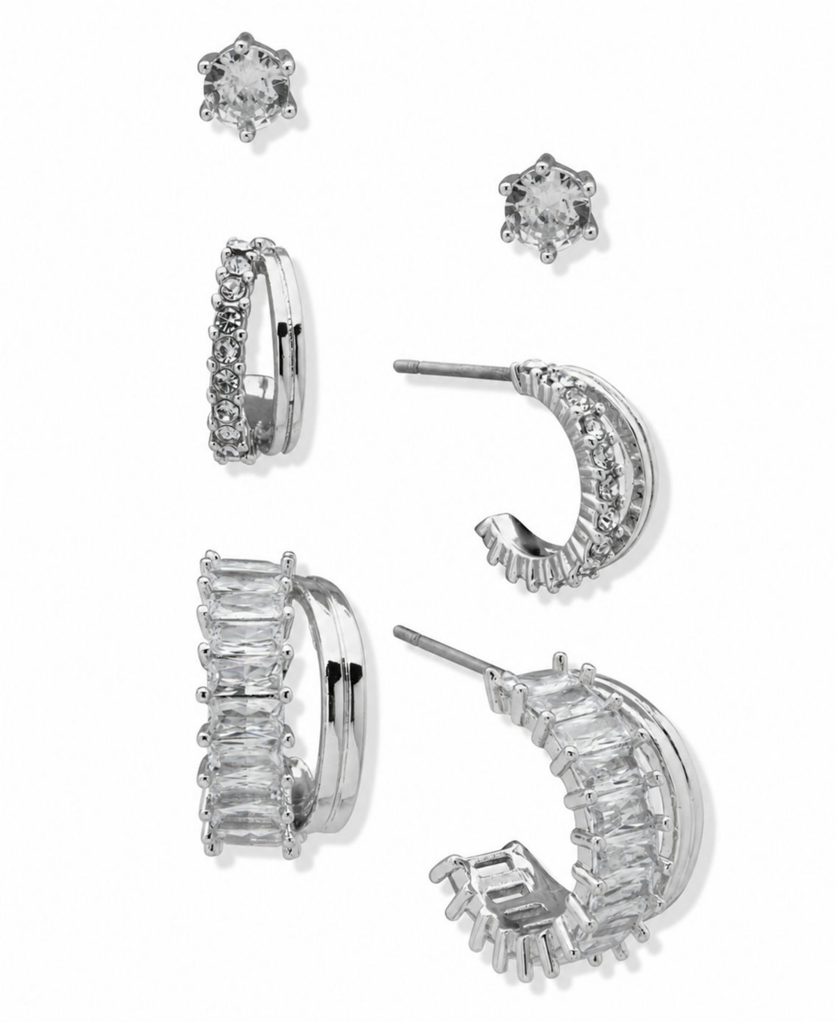 Click here for Anne Klein 2-Pc. Cubic Zirconia Silver-Tone Round... prices