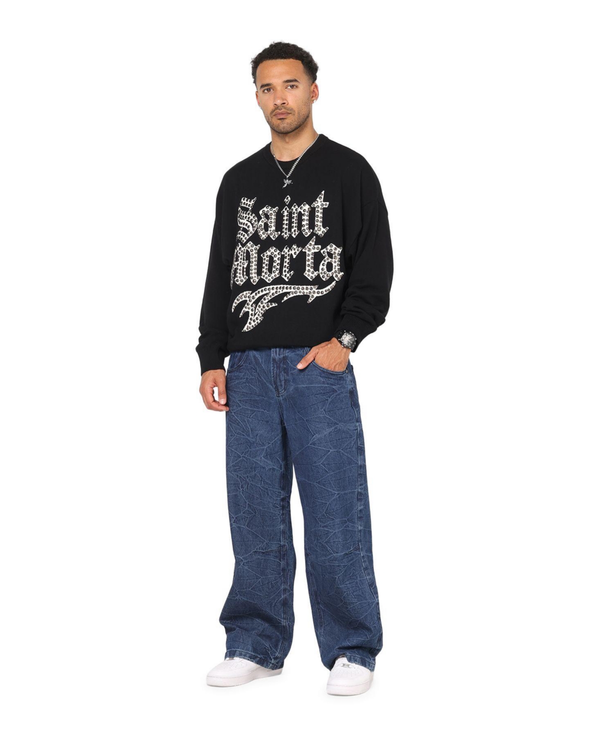 Click here for Saint Morta Mens Sanctified Crewneck Sweater - Bla... prices