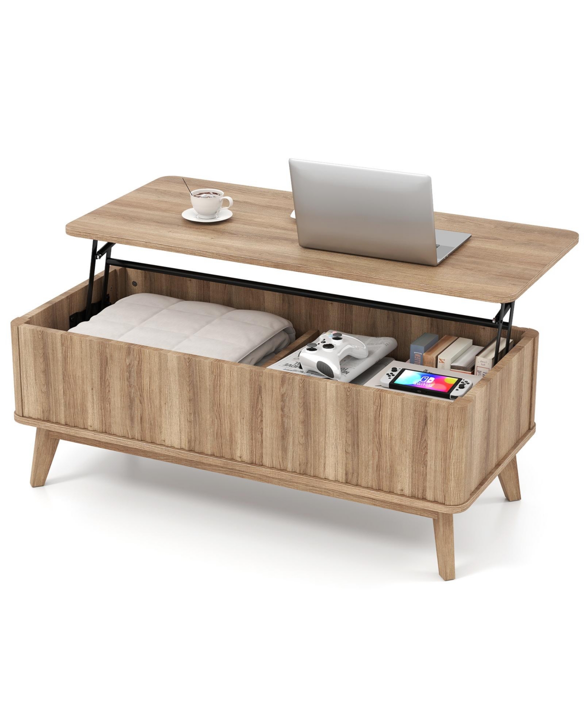 Click here for Gymax Fluted Lift Top Coffee Table with Lift Table... prices