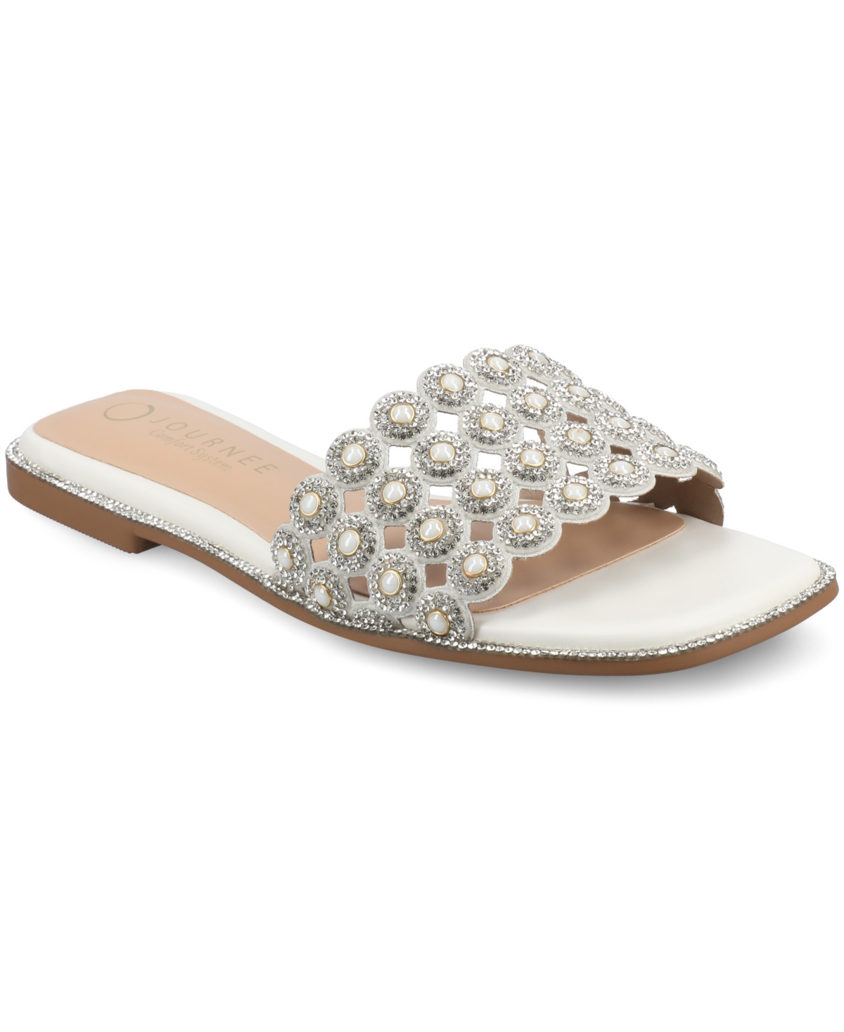 Click here for Journee Collection Womens Embellished Slide Square... prices