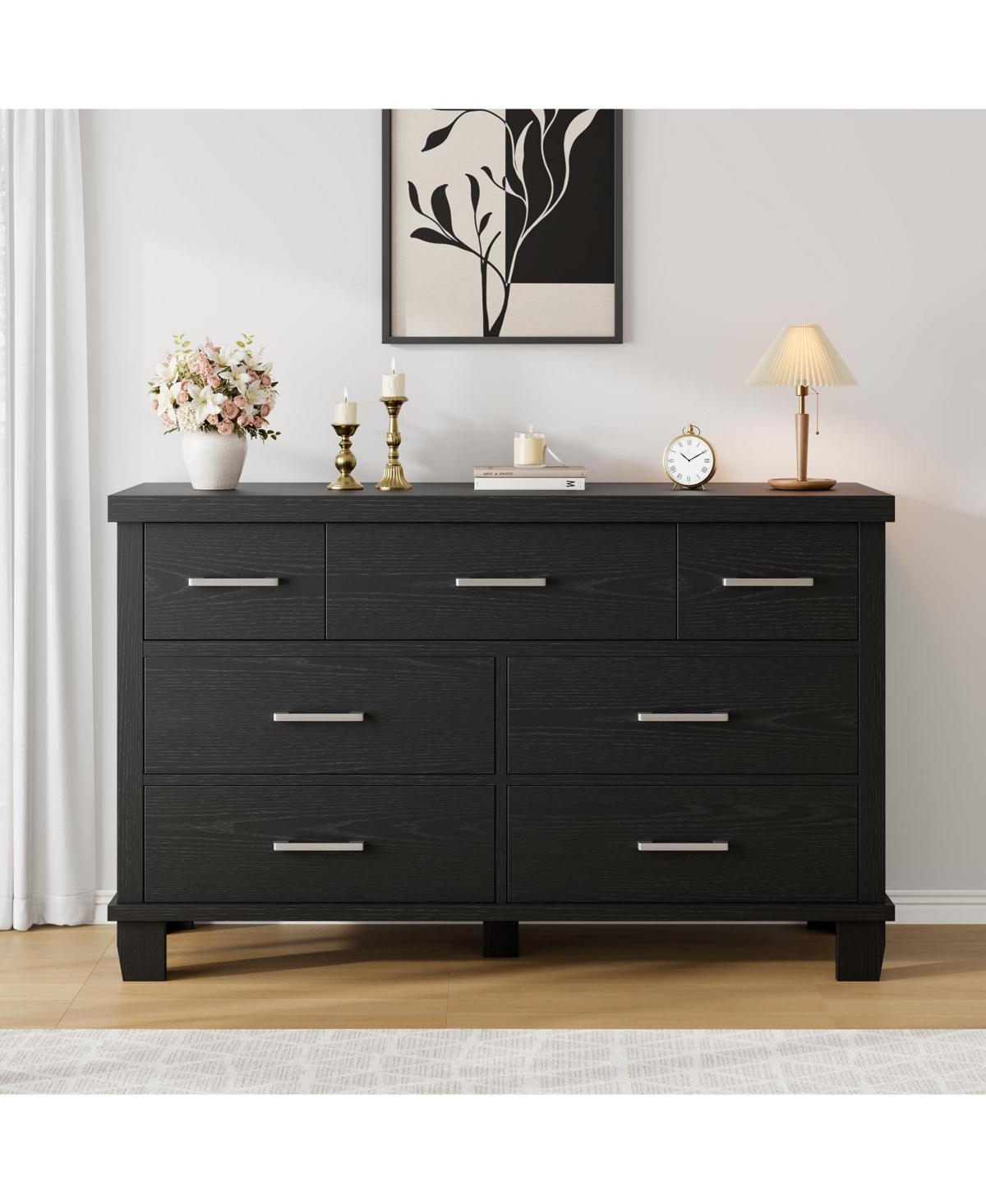 Click here for homfan 7 Drawers Modern Wood Dresser  51 Wide Ches... prices