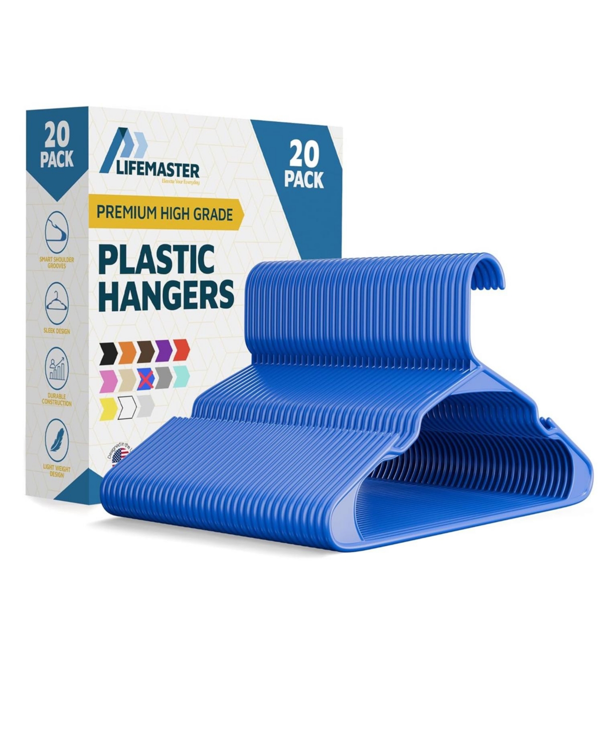 Click here for Lifemaster heavy-duty plastic hangers with non-sli... prices