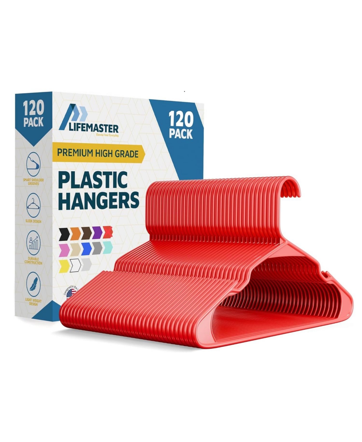 Click here for Lifemaster heavy-duty plastic hangers with non-sli... prices