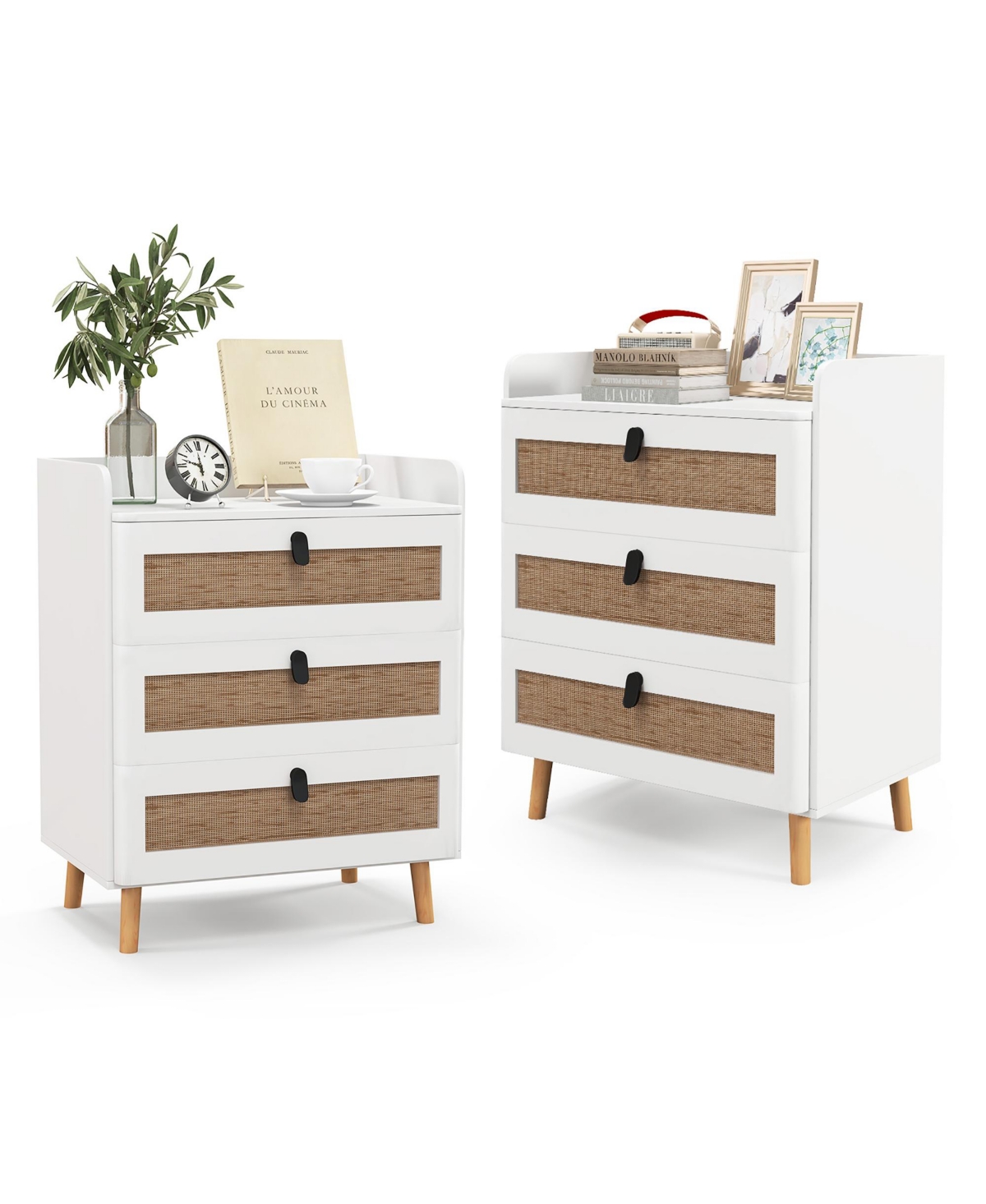 Click here for Gymax 2 Pieces Modern Nightstand End Bedside Table... prices